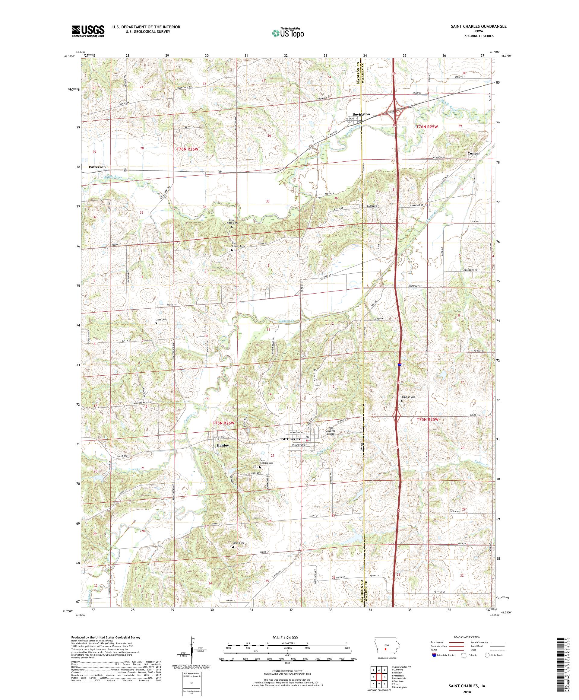 Saint Charles Iowa US Topo Map – MyTopo Map Store