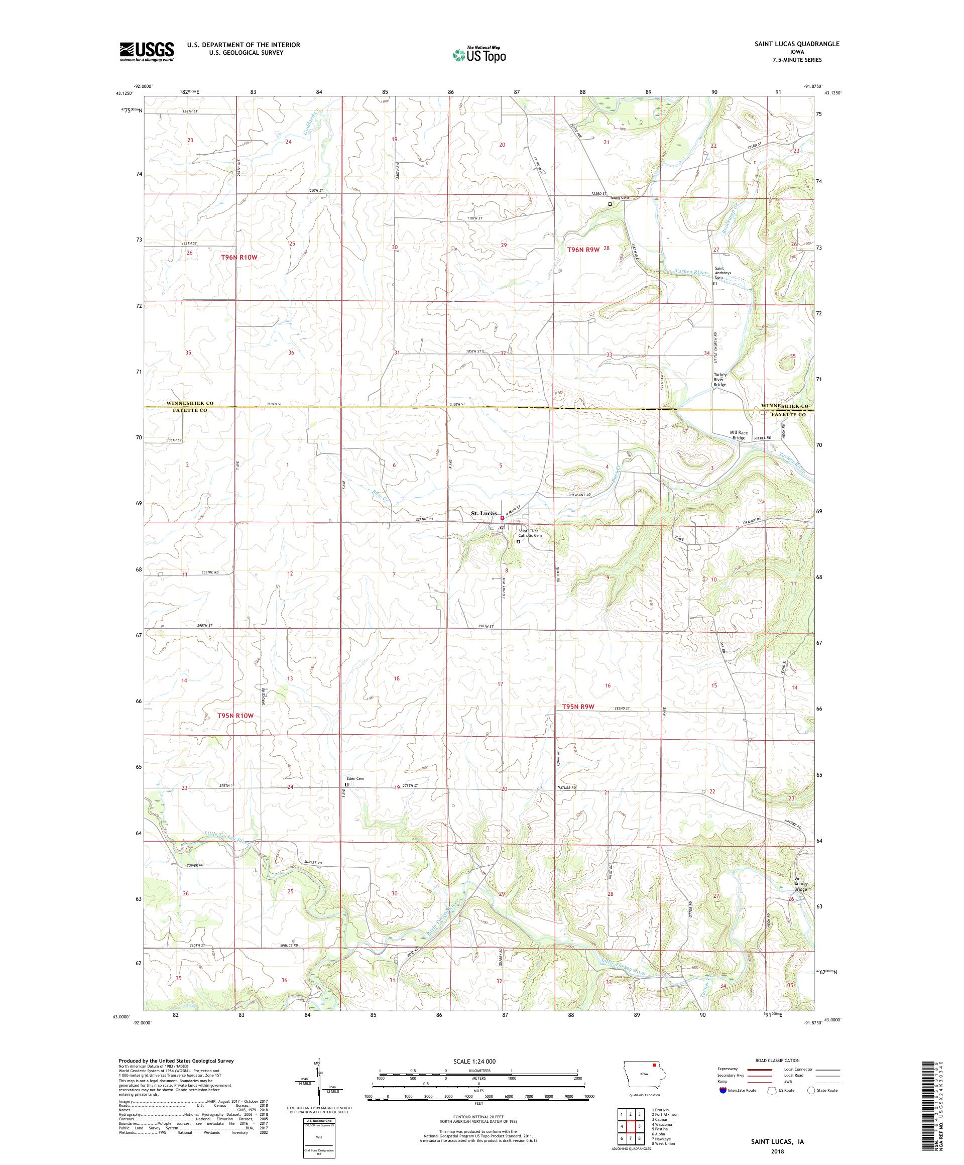 Saint Lucas Iowa US Topo Map – MyTopo Map Store