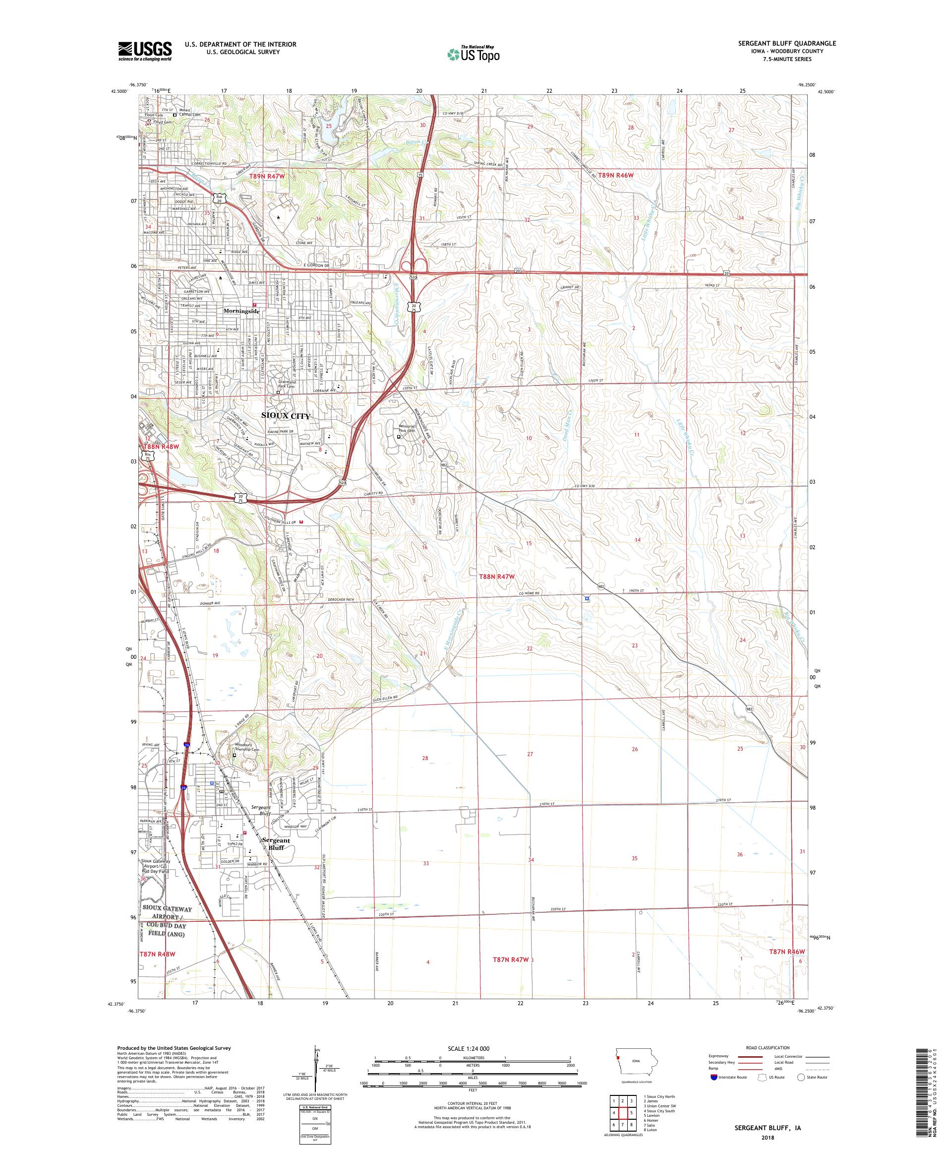 Sergeant Bluff Iowa US Topo Map – MyTopo Map Store