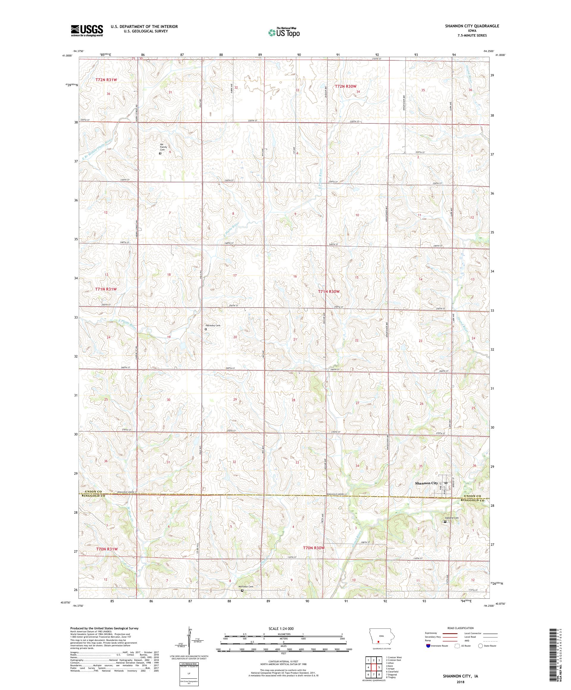 Shannon City Iowa US Topo Map – MyTopo Map Store