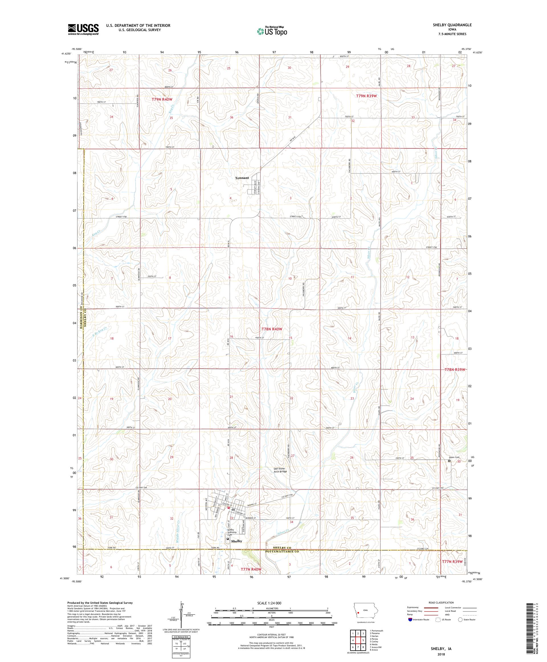 Shelby Iowa US Topo Map – MyTopo Map Store