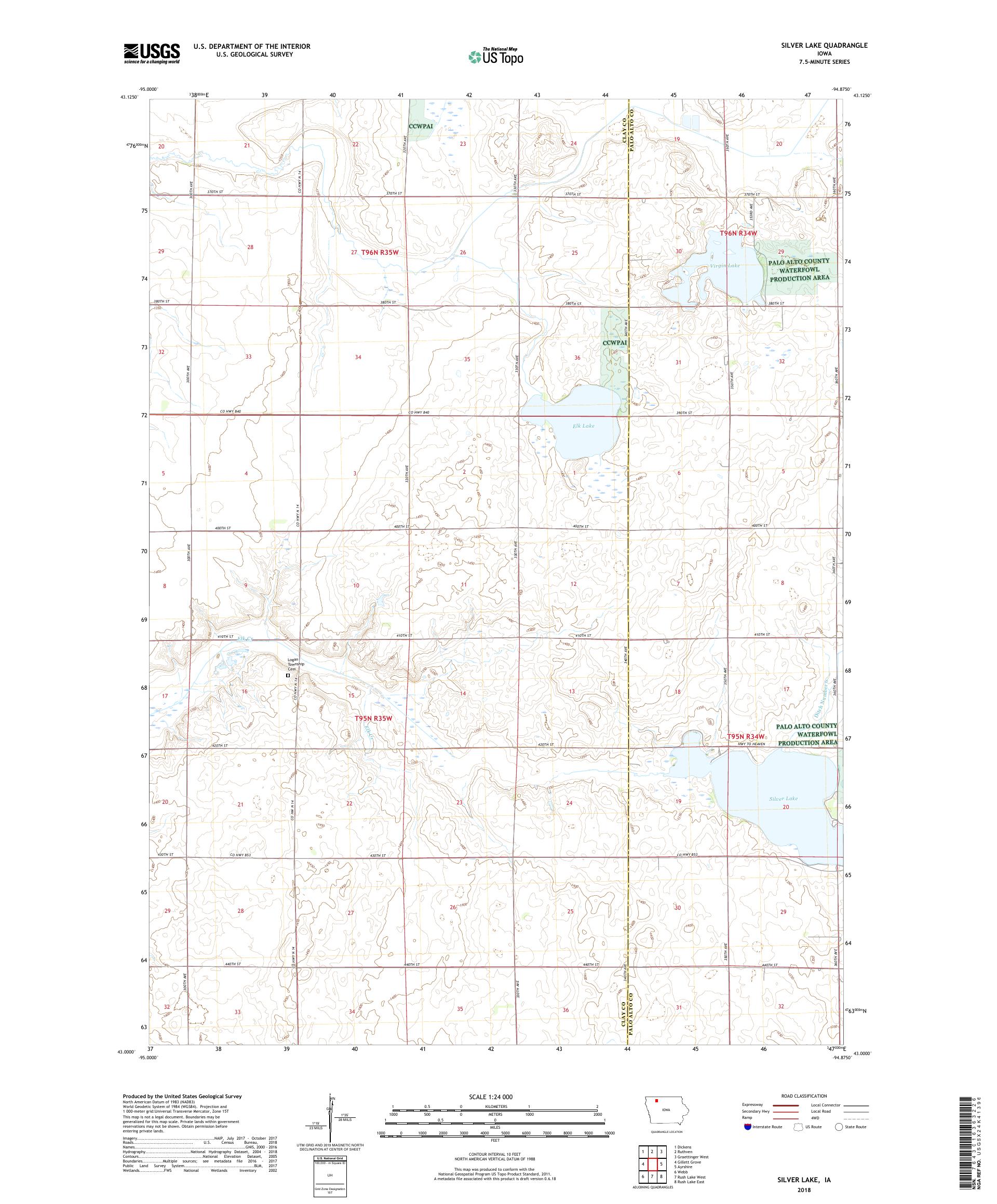 Silver Lake Iowa US Topo Map – MyTopo Map Store