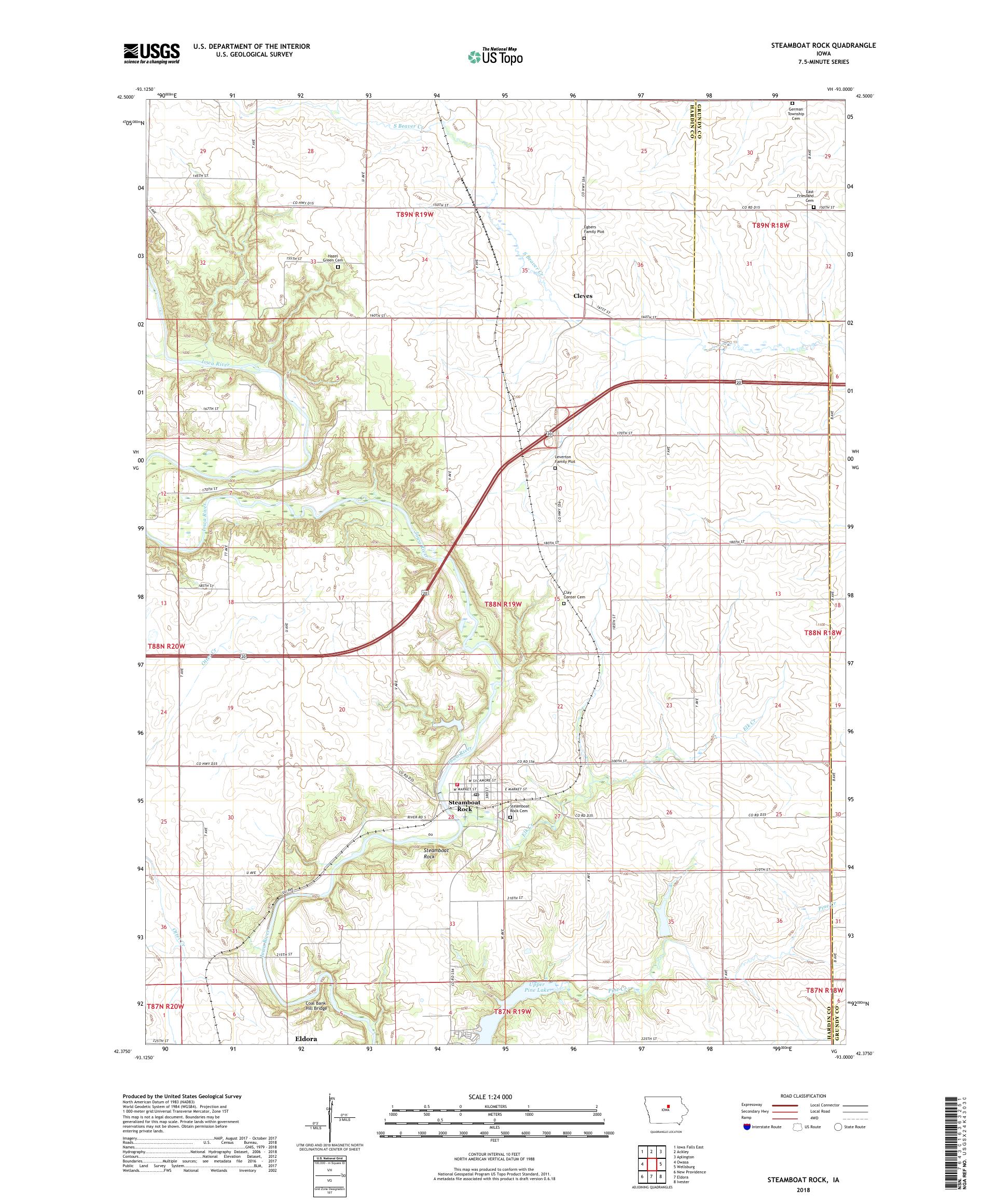 Steamboat Rock Iowa US Topo Map – MyTopo Map Store