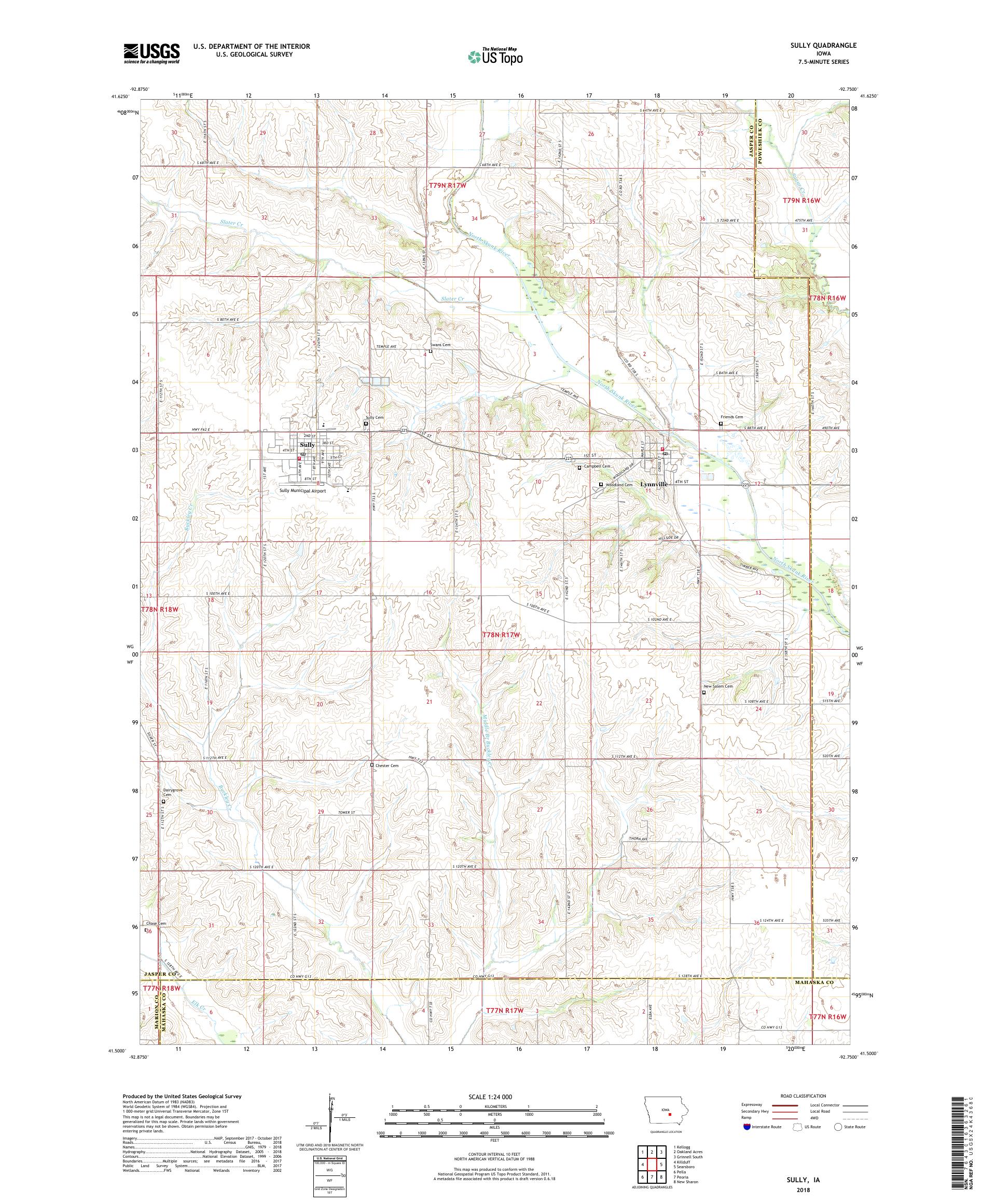 Sully Iowa US Topo Map – MyTopo Map Store
