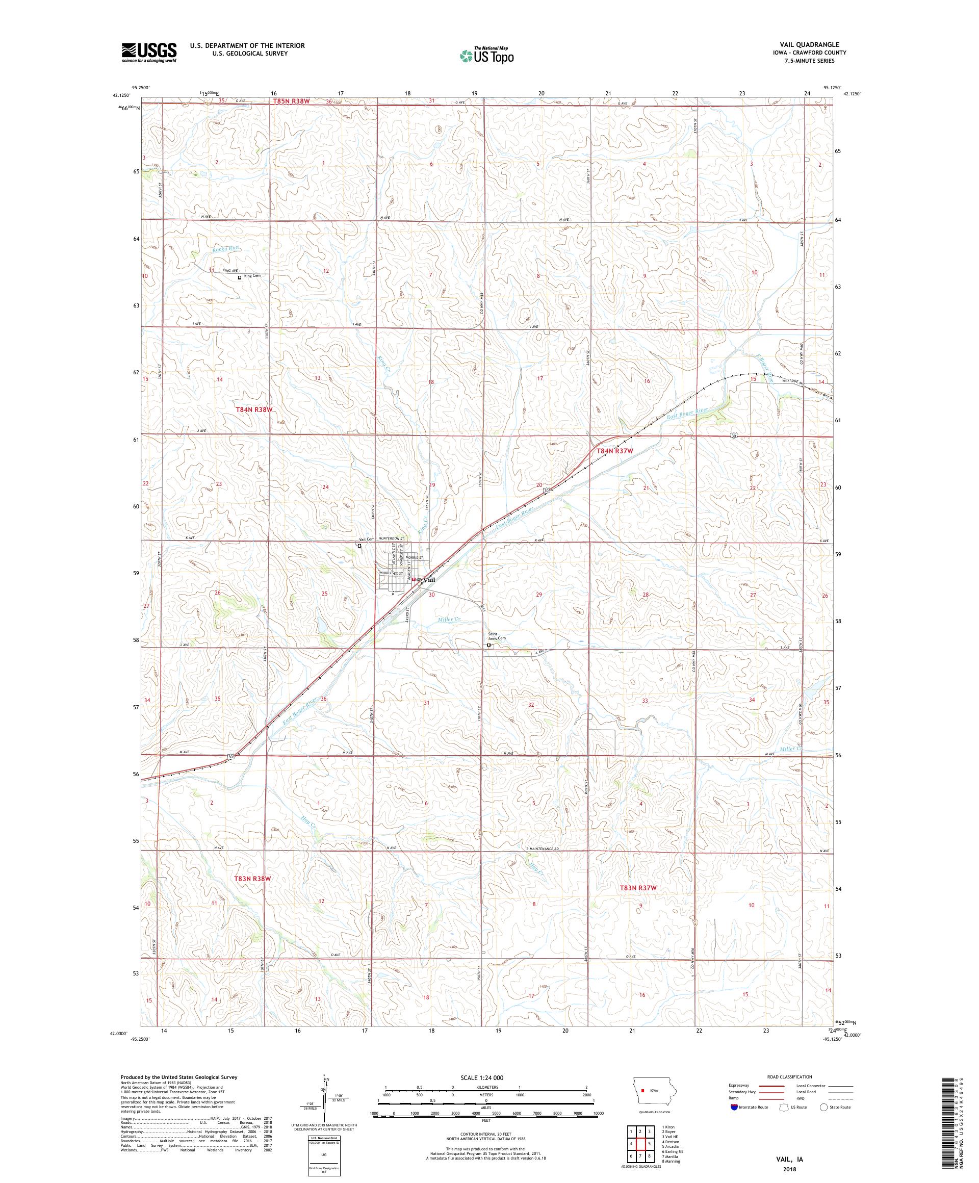 Vail Iowa US Topo Map – MyTopo Map Store