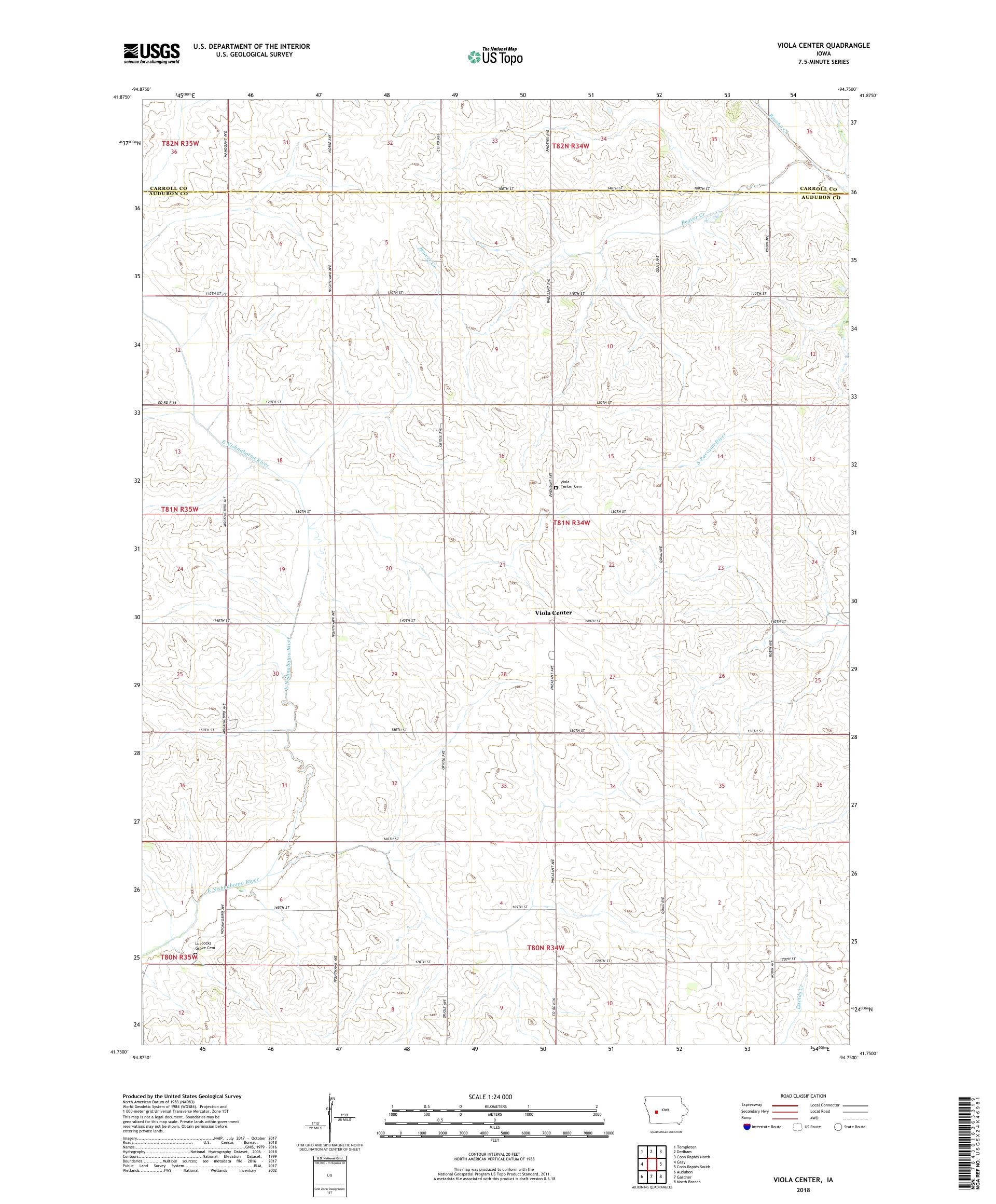 Viola Center Iowa US Topo Map – MyTopo Map Store