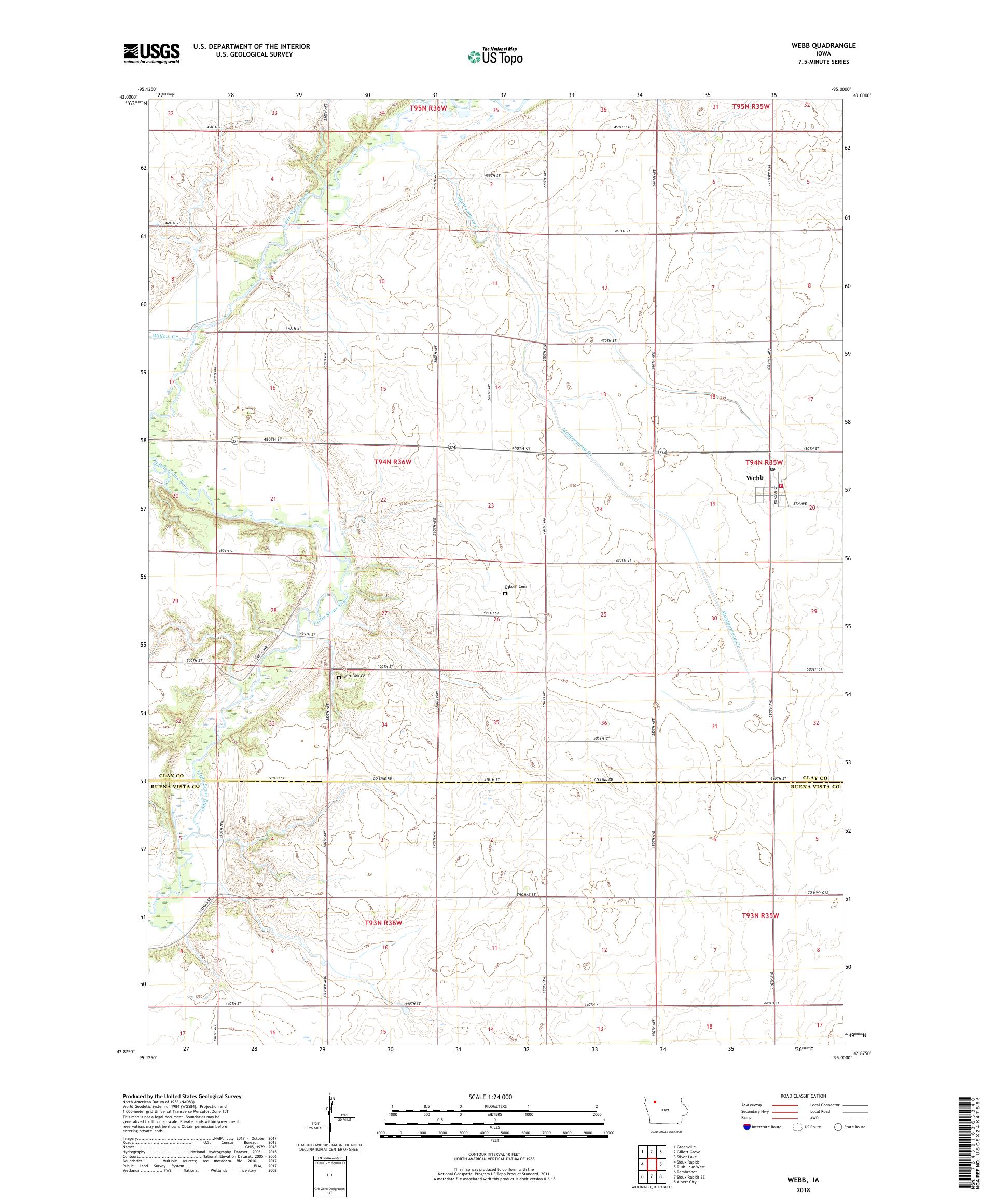 Webb Iowa US Topo Map – MyTopo Map Store