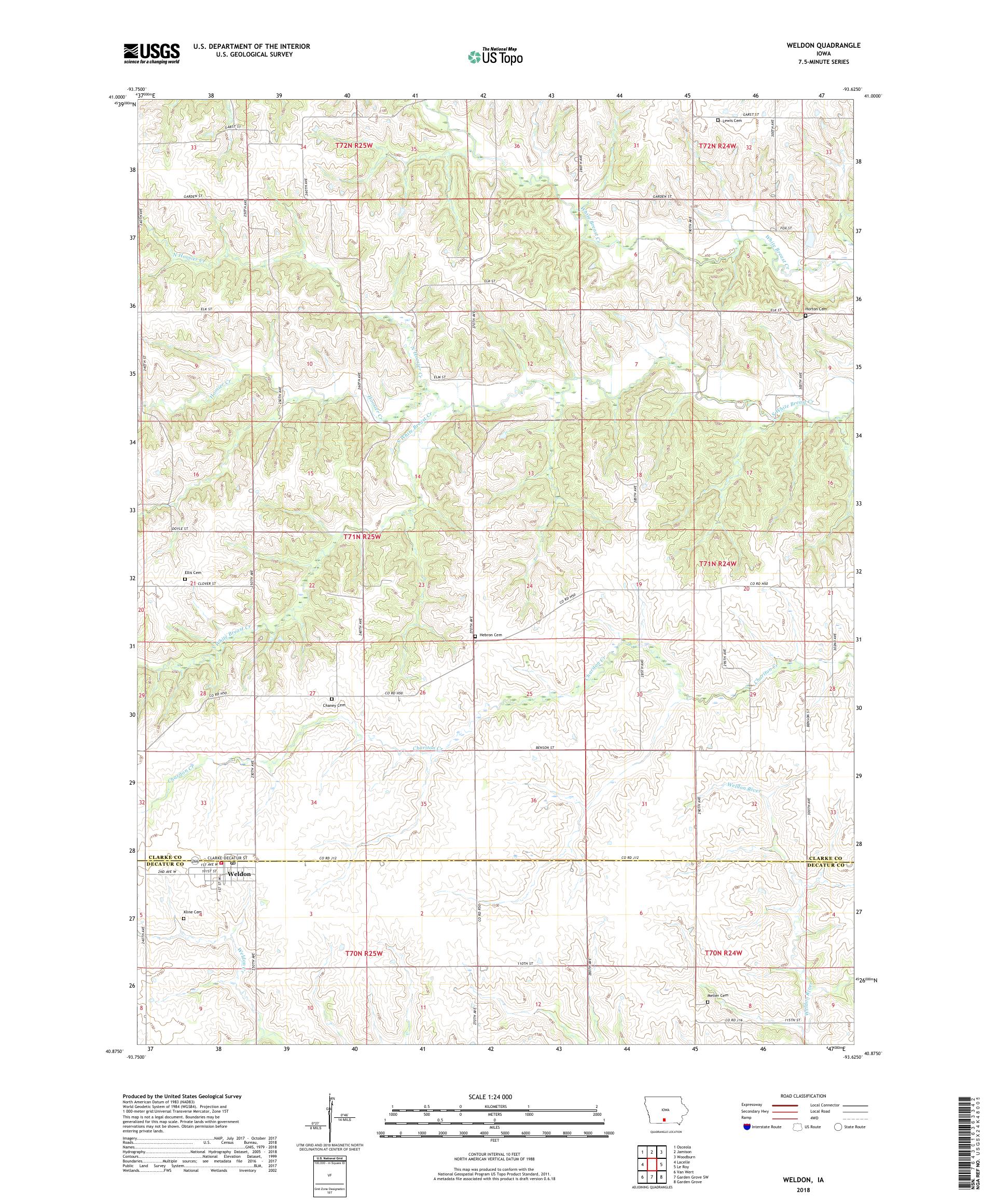 Weldon Iowa US Topo Map – MyTopo Map Store