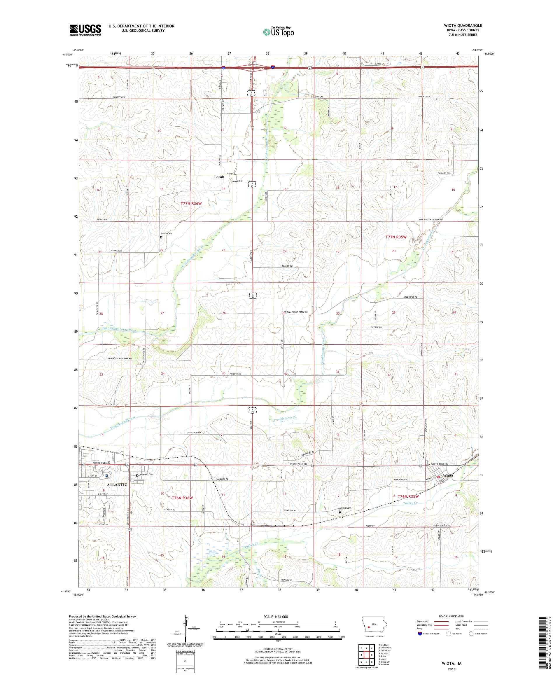 Wiota Iowa US Topo Map – MyTopo Map Store
