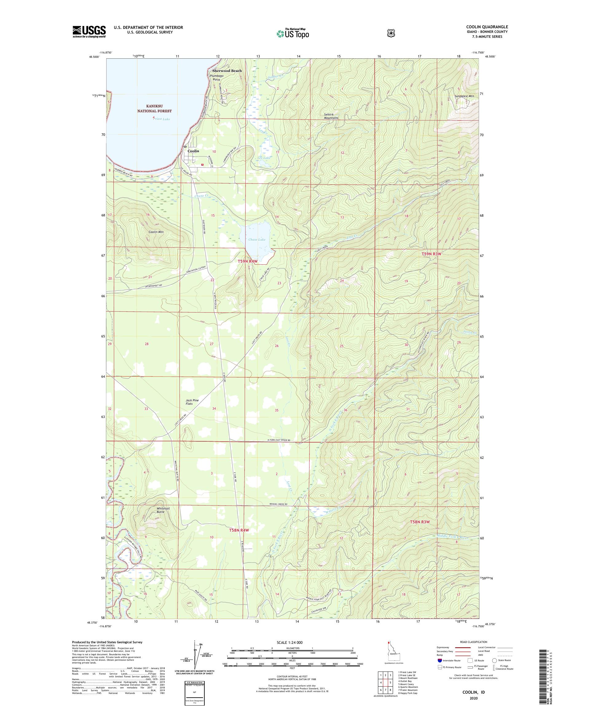 Coolin Idaho US Topo Map – MyTopo Map Store