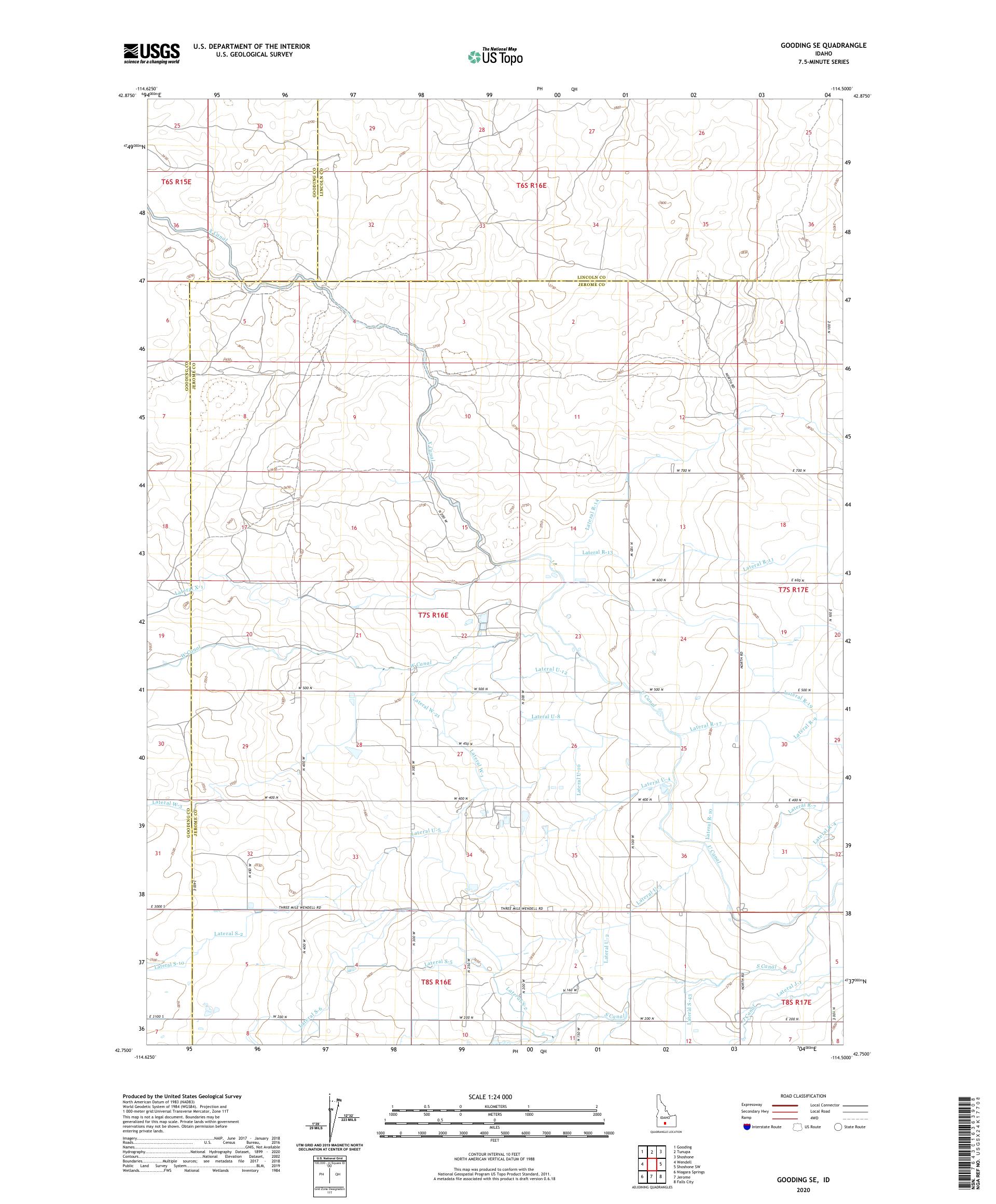 Gooding SE Idaho US Topo Map – MyTopo Map Store