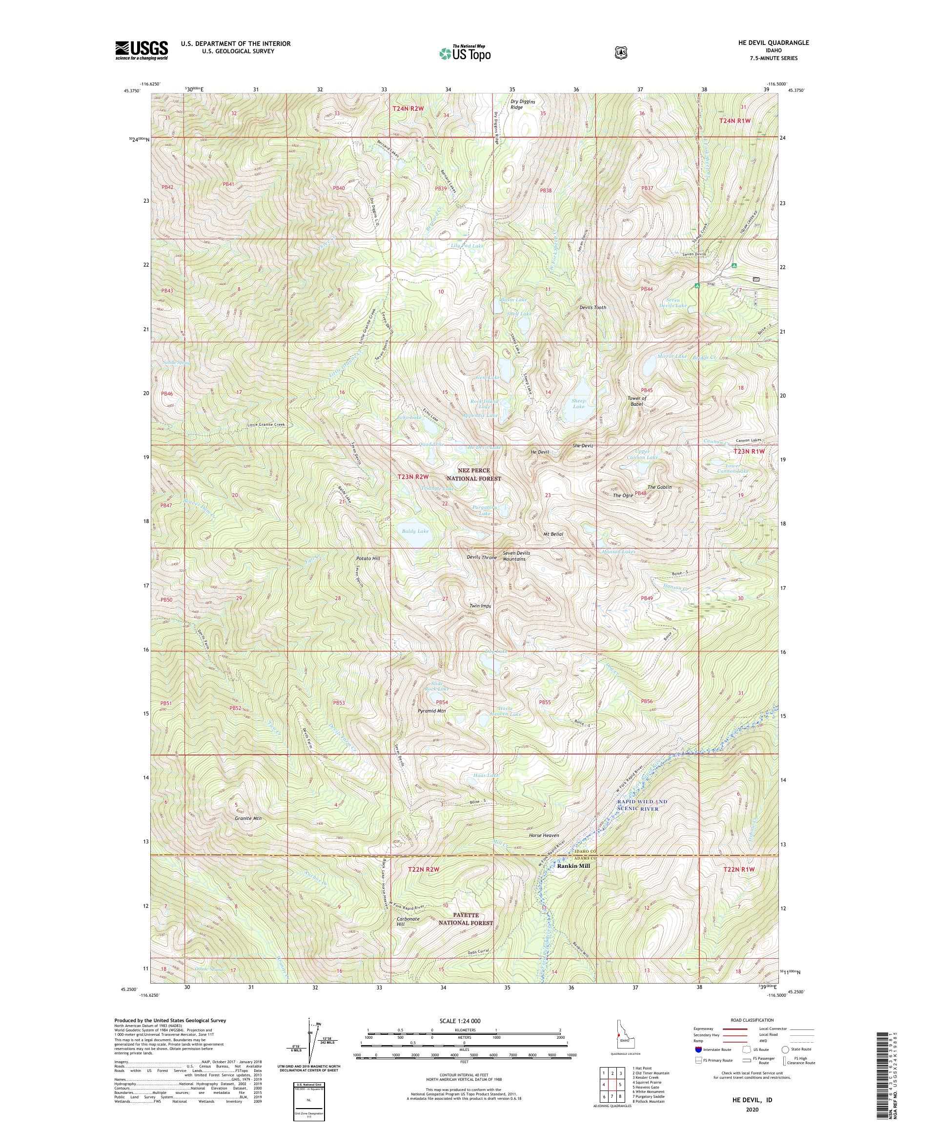 He Devil Idaho US Topo Map – MyTopo Map Store