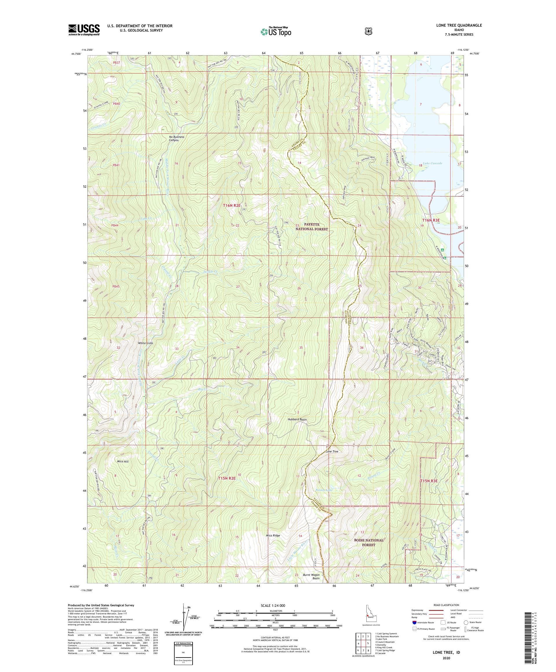 Lone Tree Idaho US Topo Map – MyTopo Map Store
