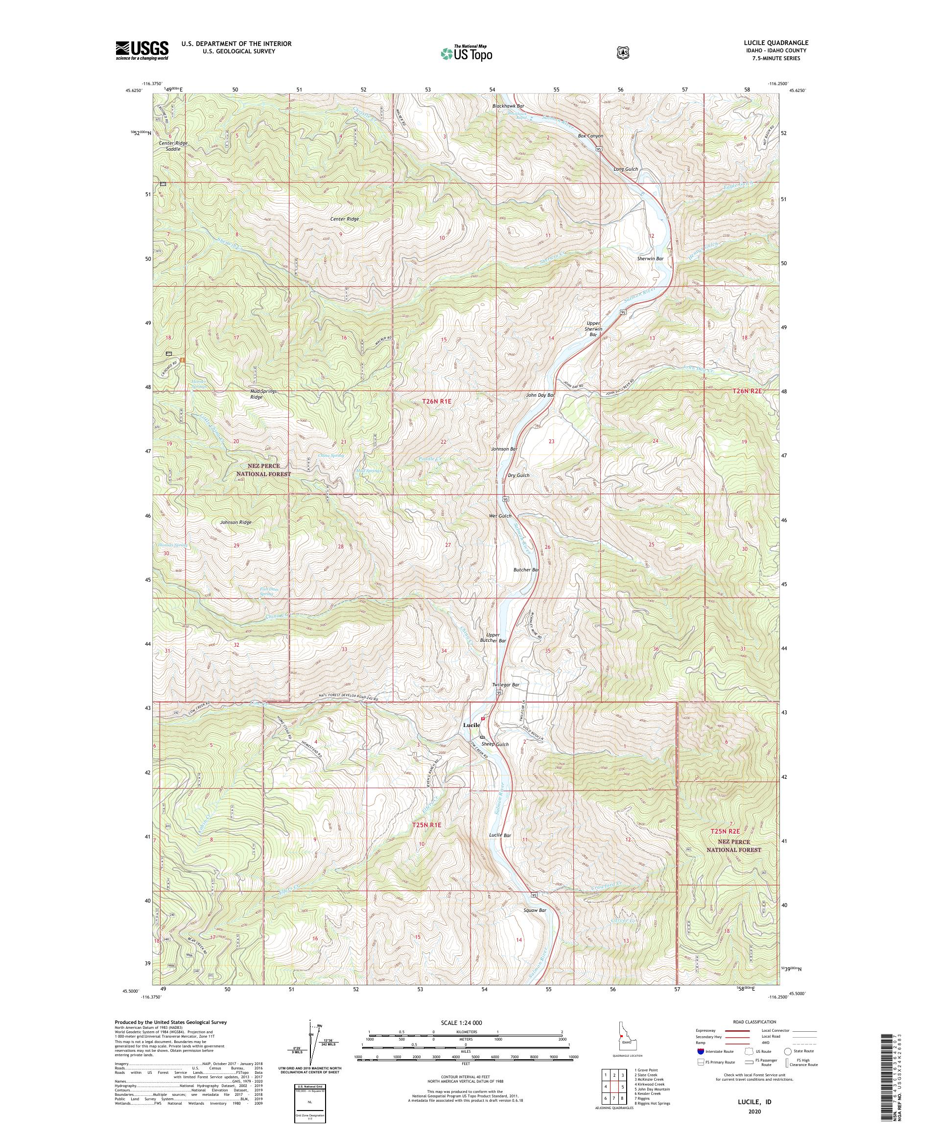 Lucile Idaho US Topo Map – MyTopo Map Store