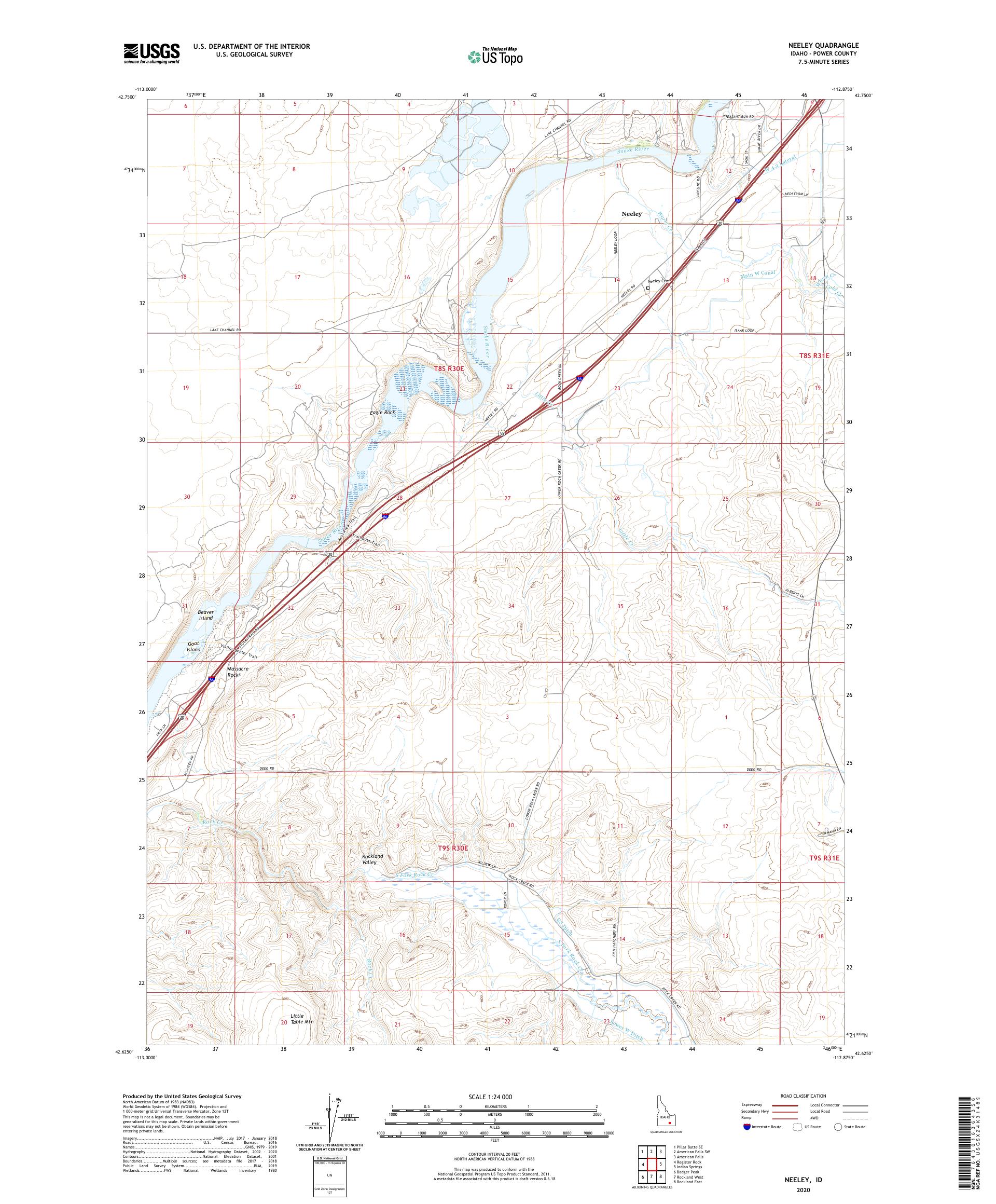 Neeley Idaho US Topo Map – MyTopo Map Store