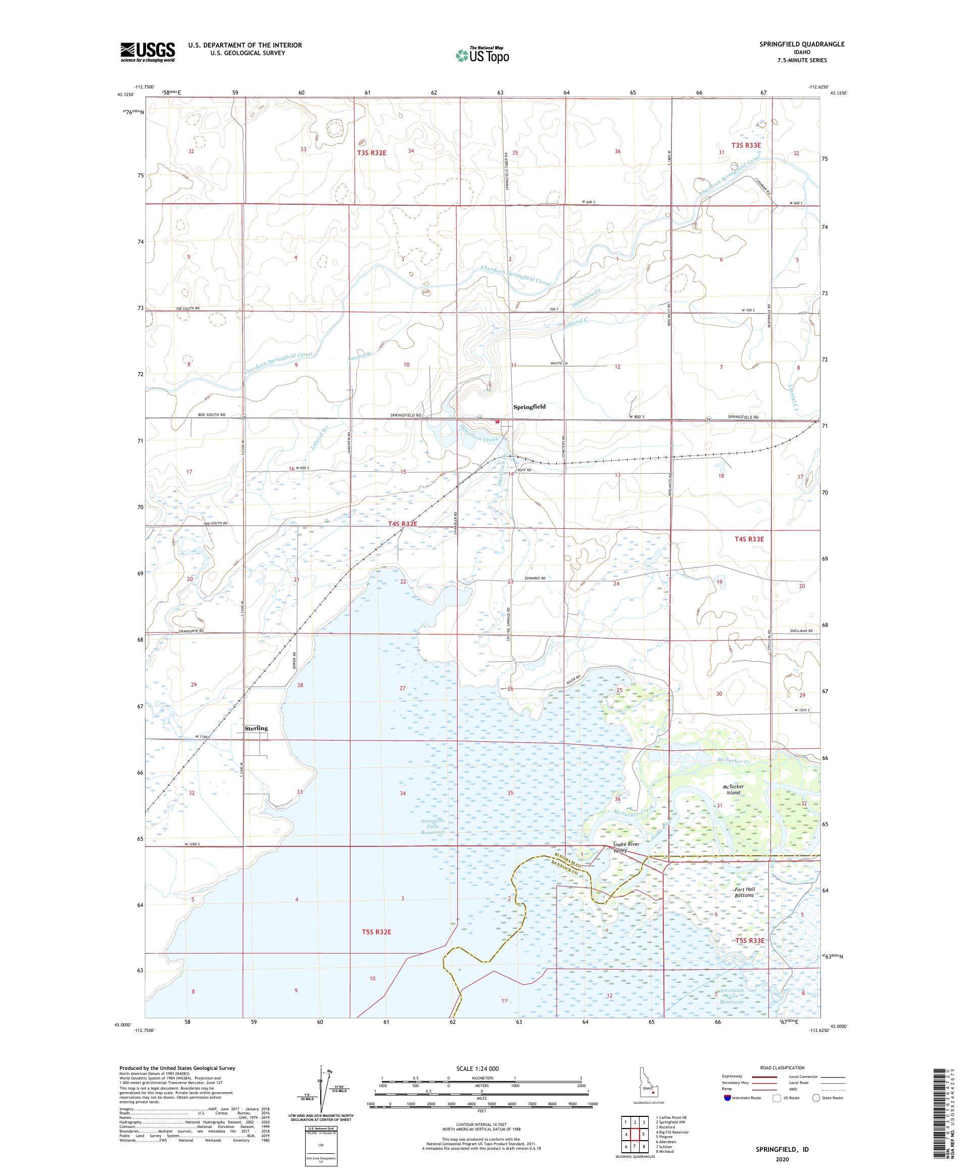 Springfield Idaho US Topo Map – MyTopo Map Store