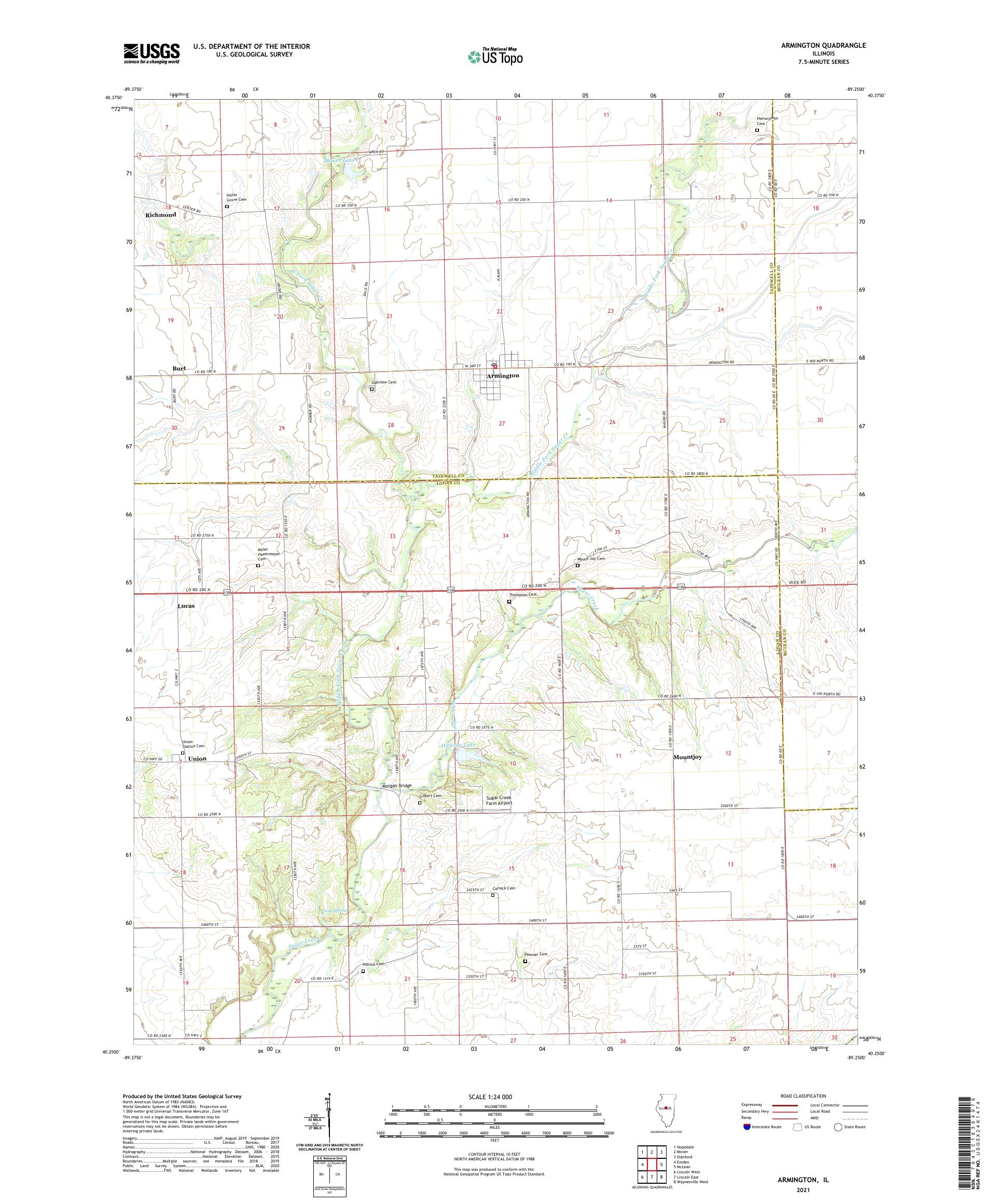 Armington Illinois US Topo Map – MyTopo Map Store