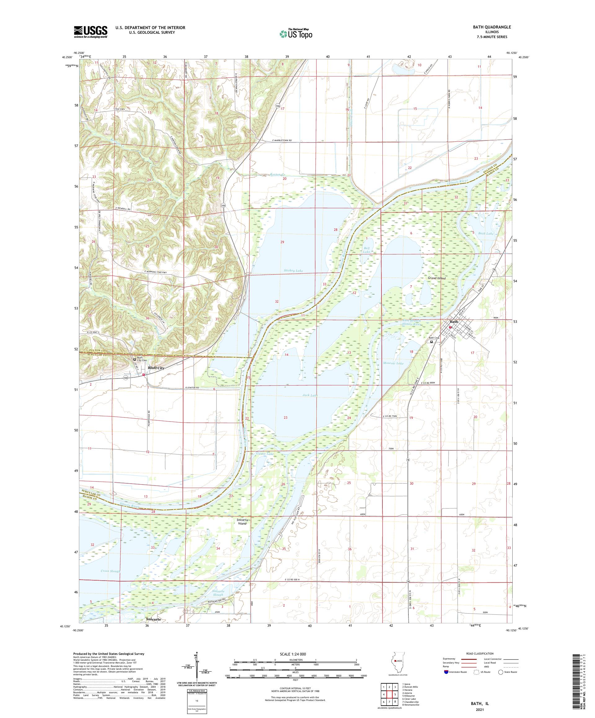Bath Illinois US Topo Map – MyTopo Map Store