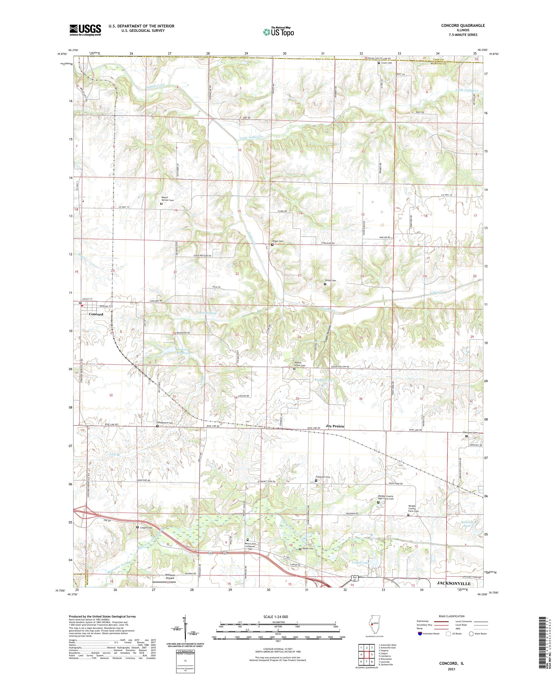 Concord Illinois US Topo Map – MyTopo Map Store