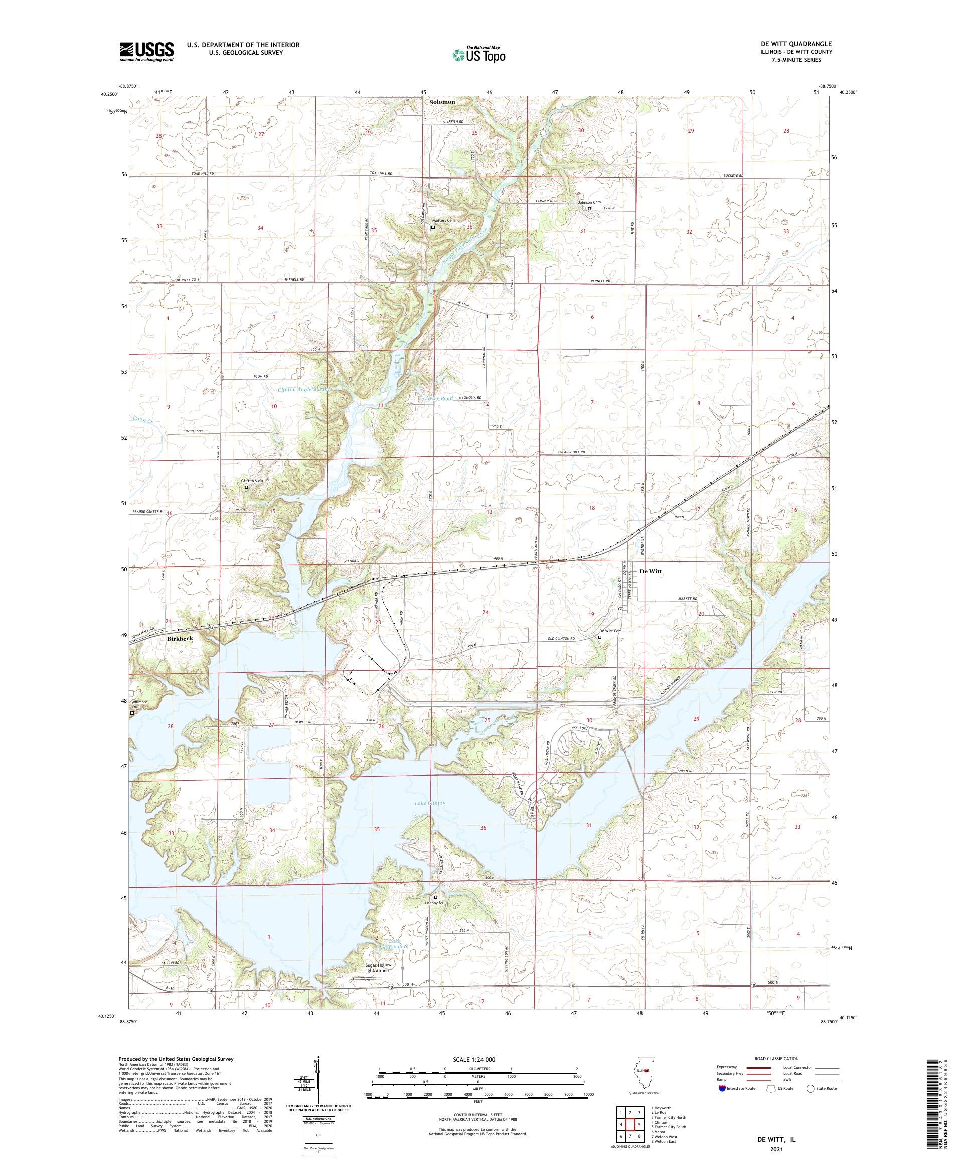 De Witt Illinois US Topo Map – MyTopo Map Store