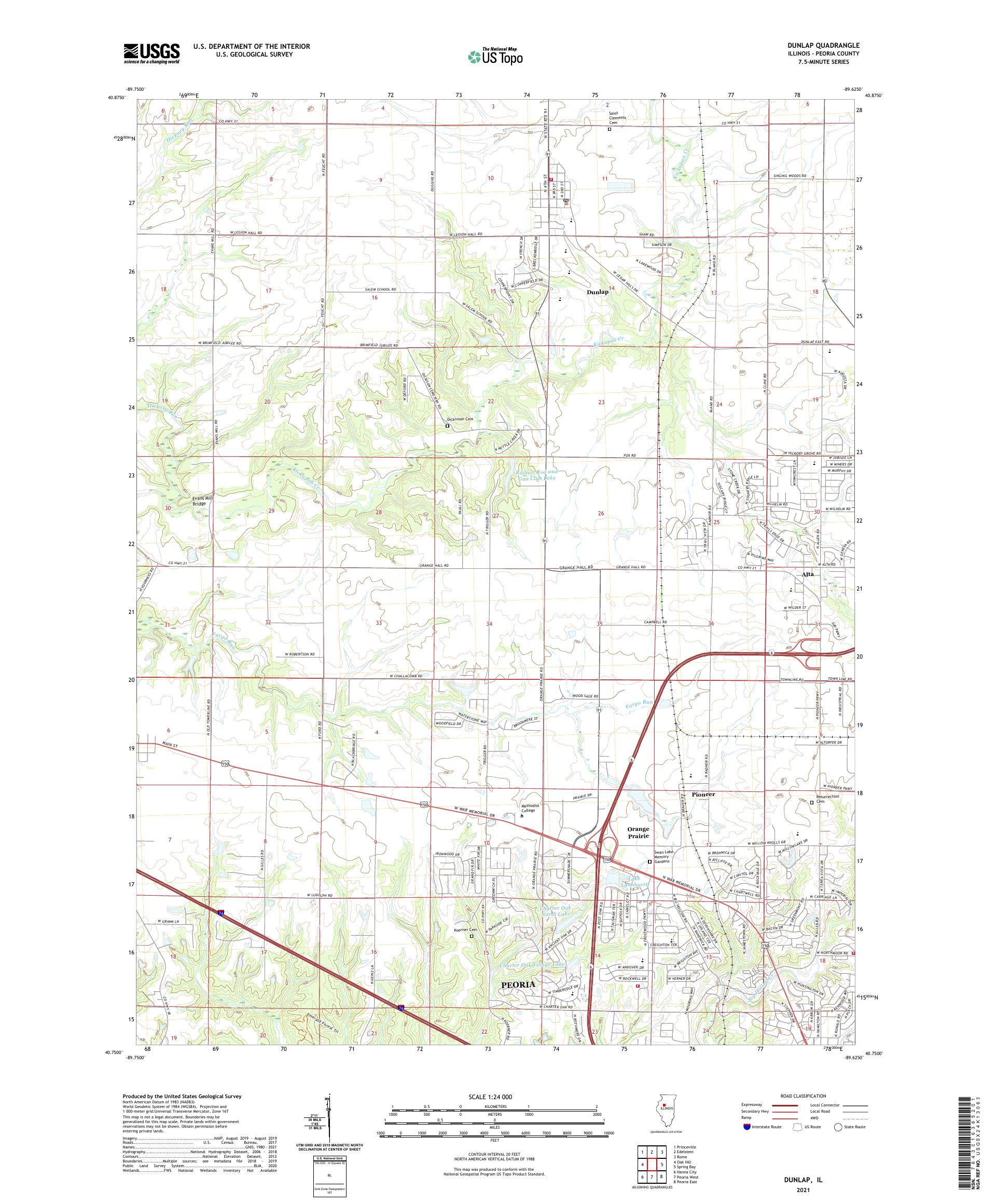 Dunlap Illinois US Topo Map – MyTopo Map Store