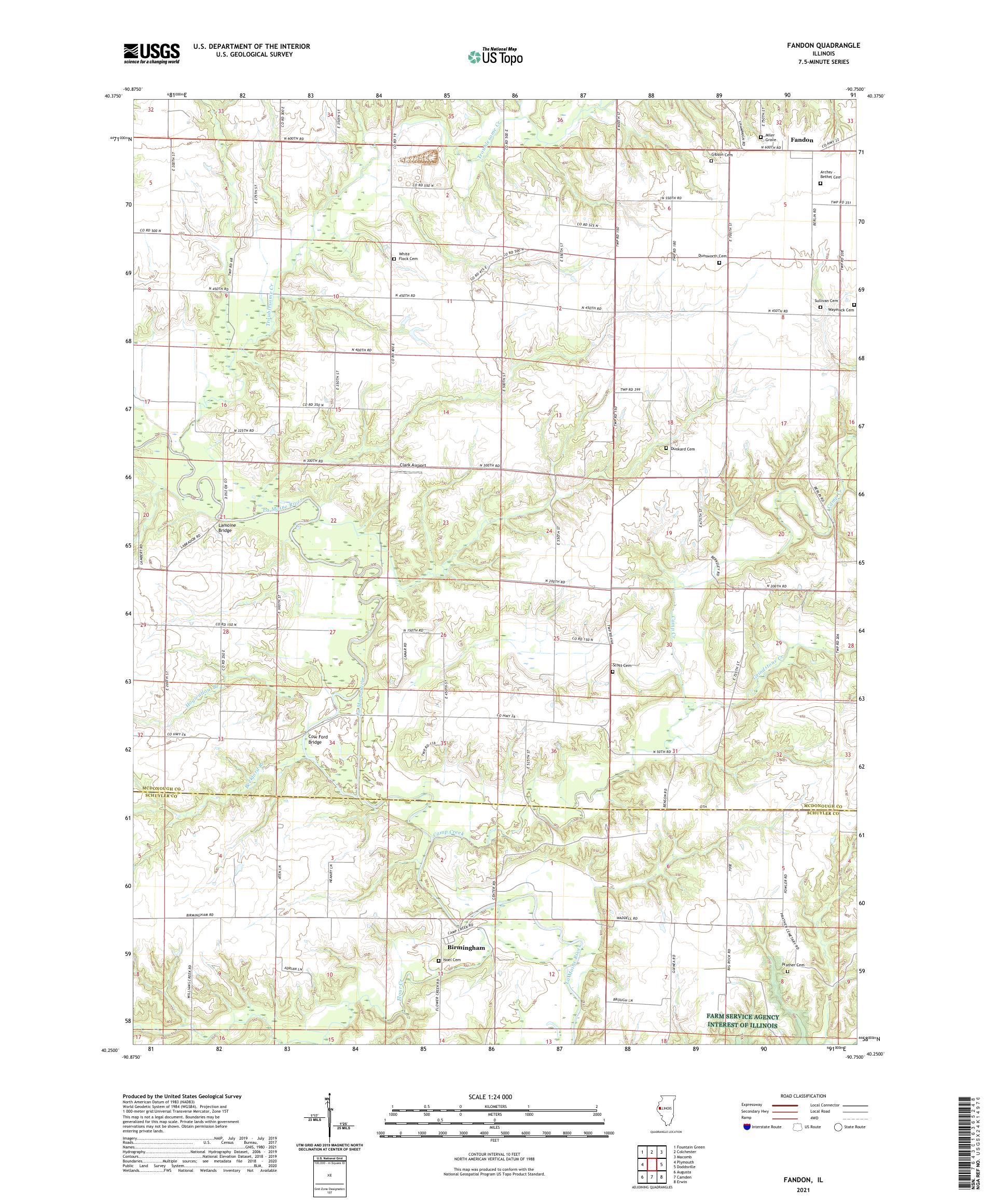 Fandon Illinois US Topo Map – MyTopo Map Store