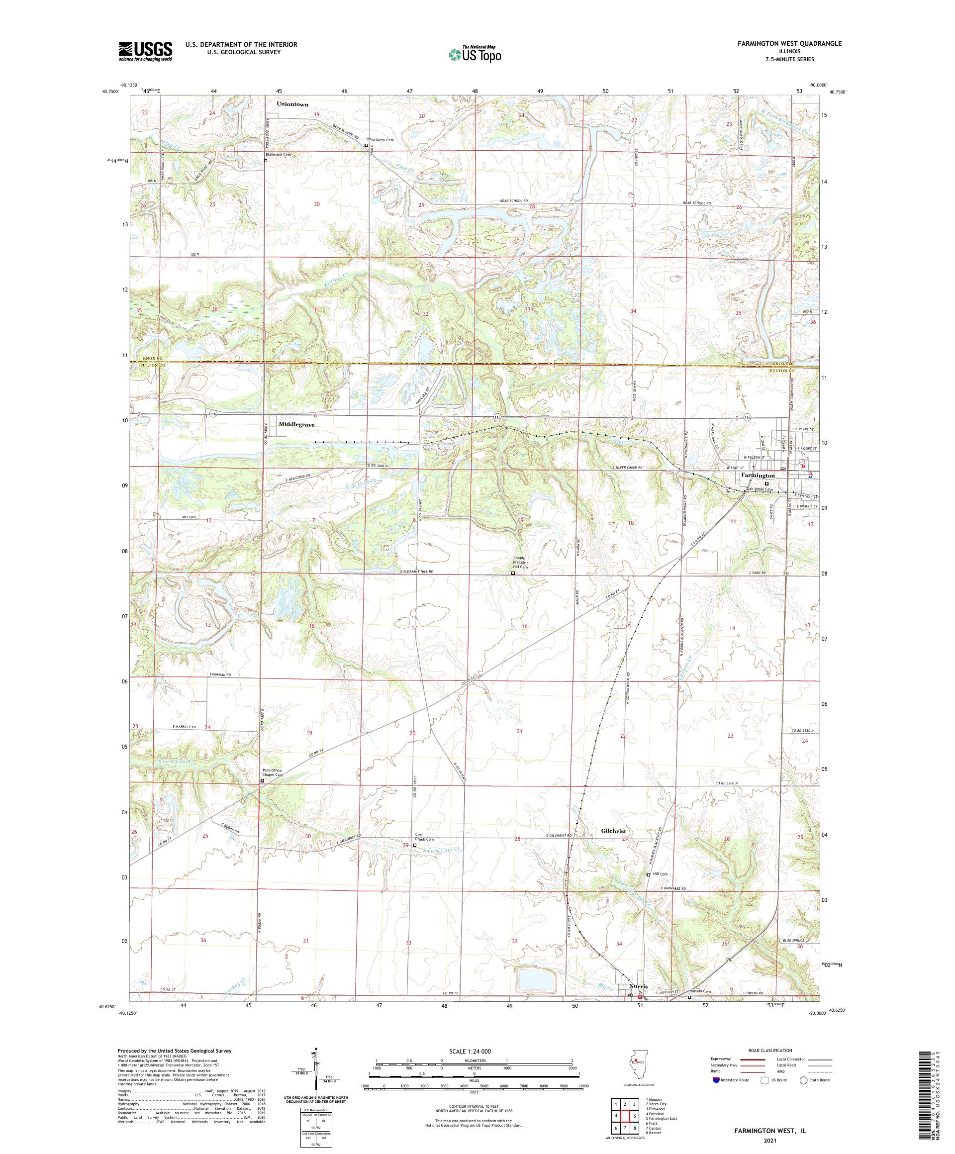 Farmington West Illinois US Topo Map – MyTopo Map Store