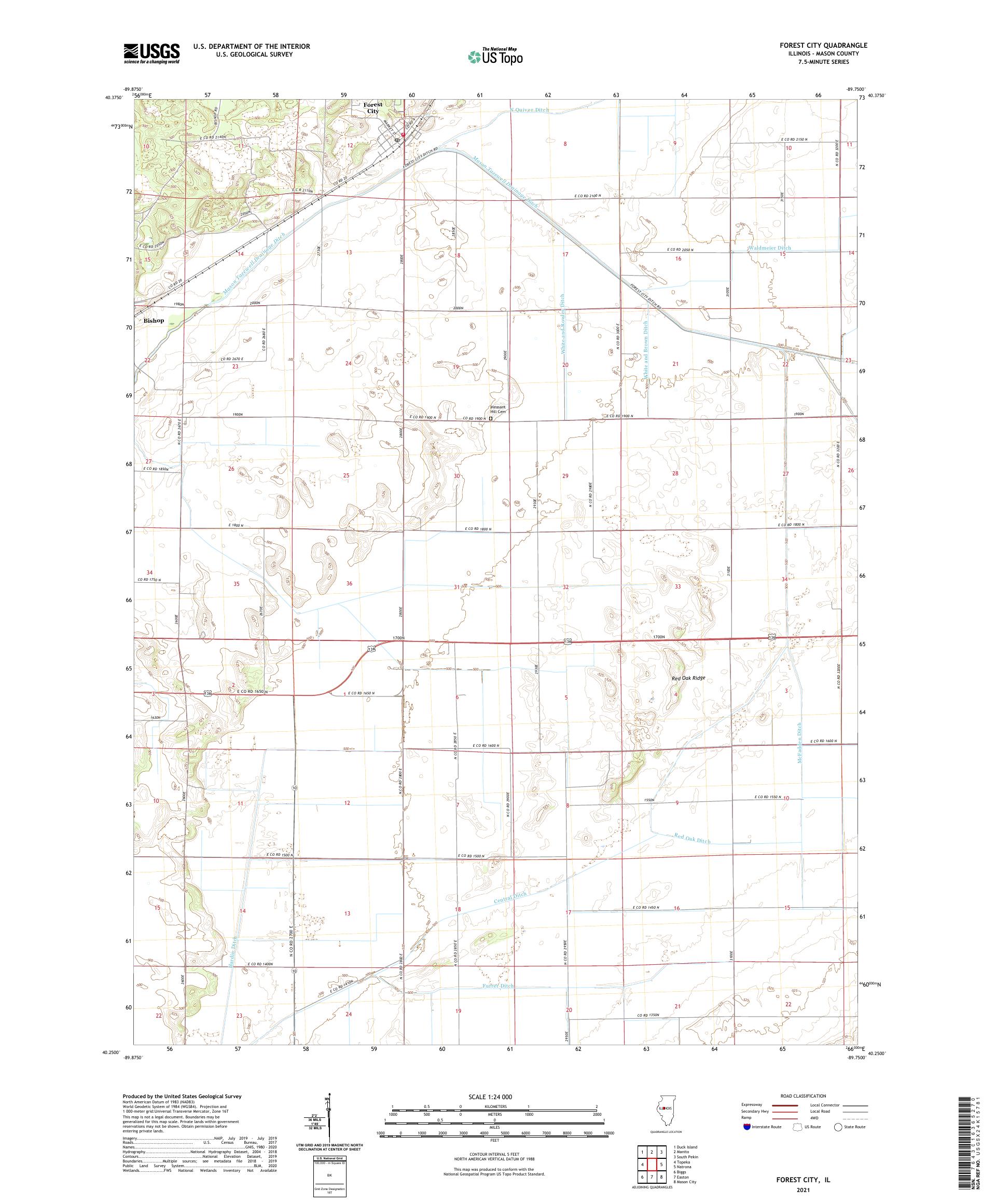 Forest City Illinois US Topo Map – MyTopo Map Store
