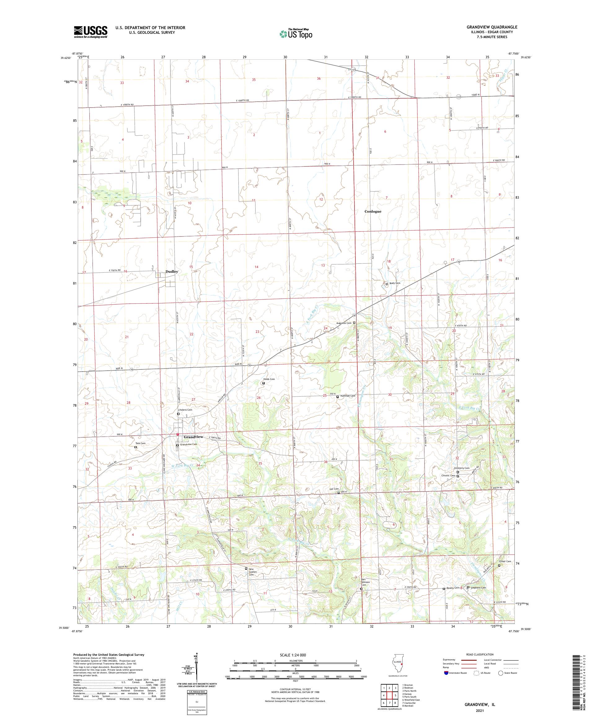 Grandview Illinois US Topo Map – MyTopo Map Store