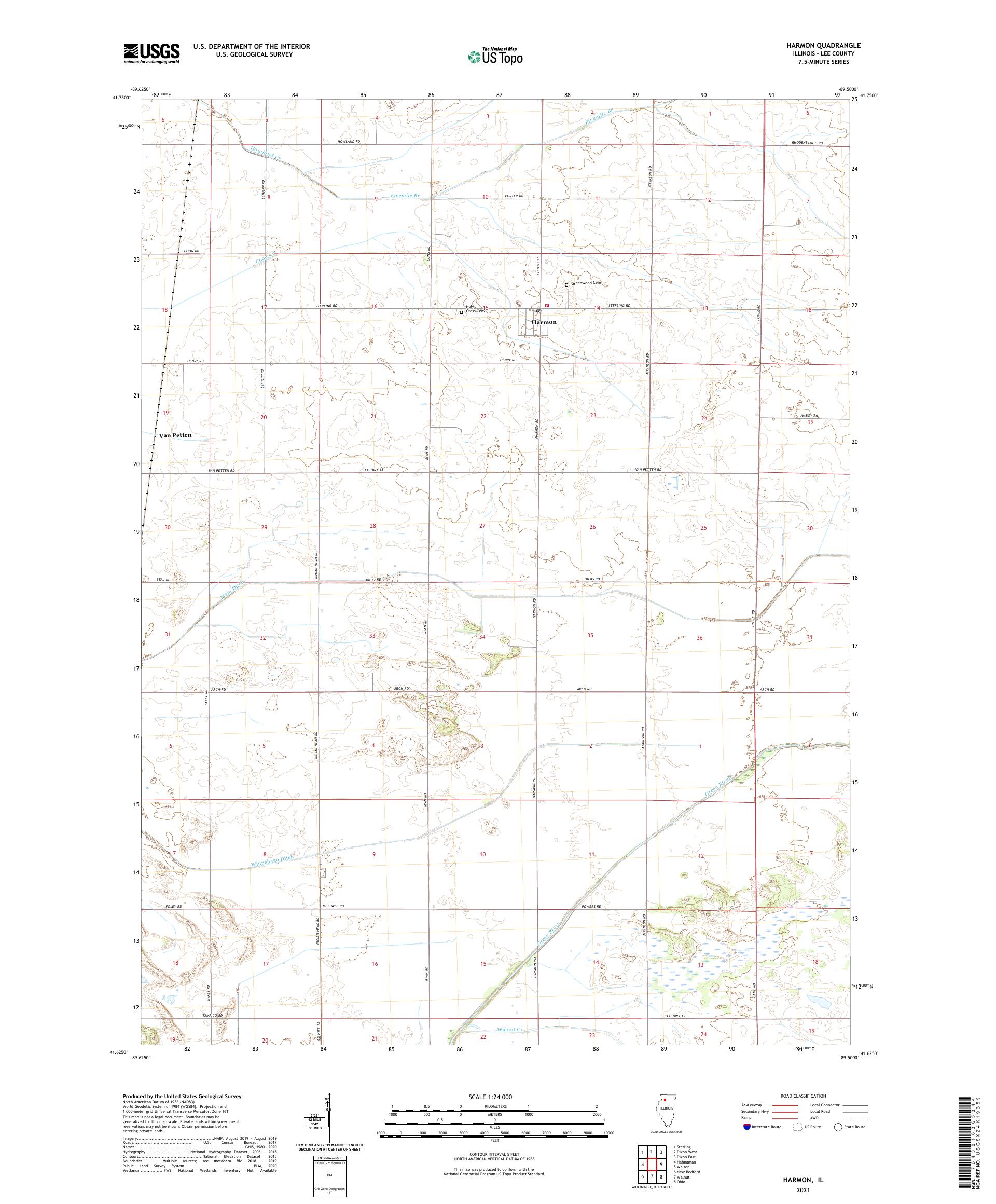 Harmon Illinois US Topo Map – MyTopo Map Store