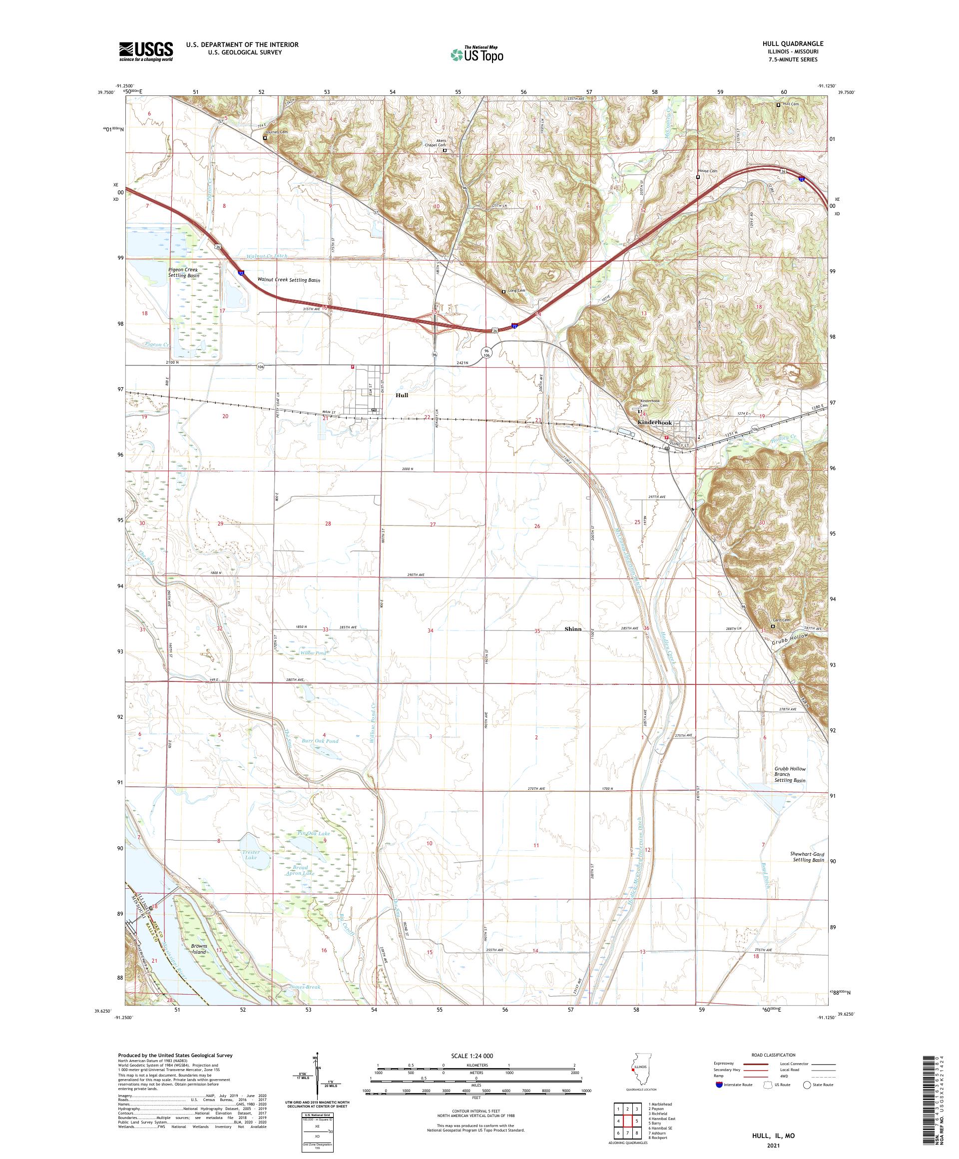 Hull Illinois US Topo Map – MyTopo Map Store