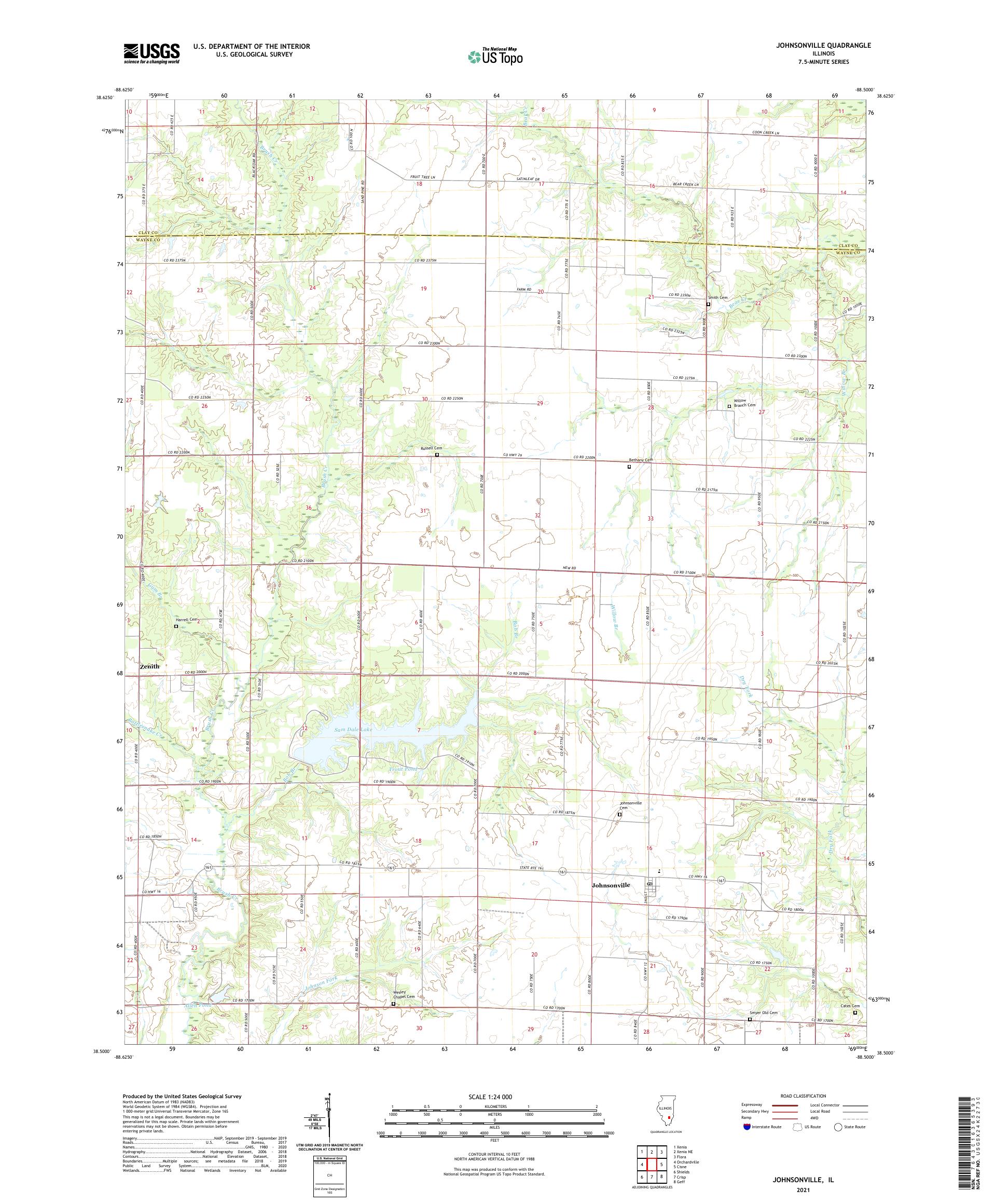 Johnsonville Illinois US Topo Map – MyTopo Map Store