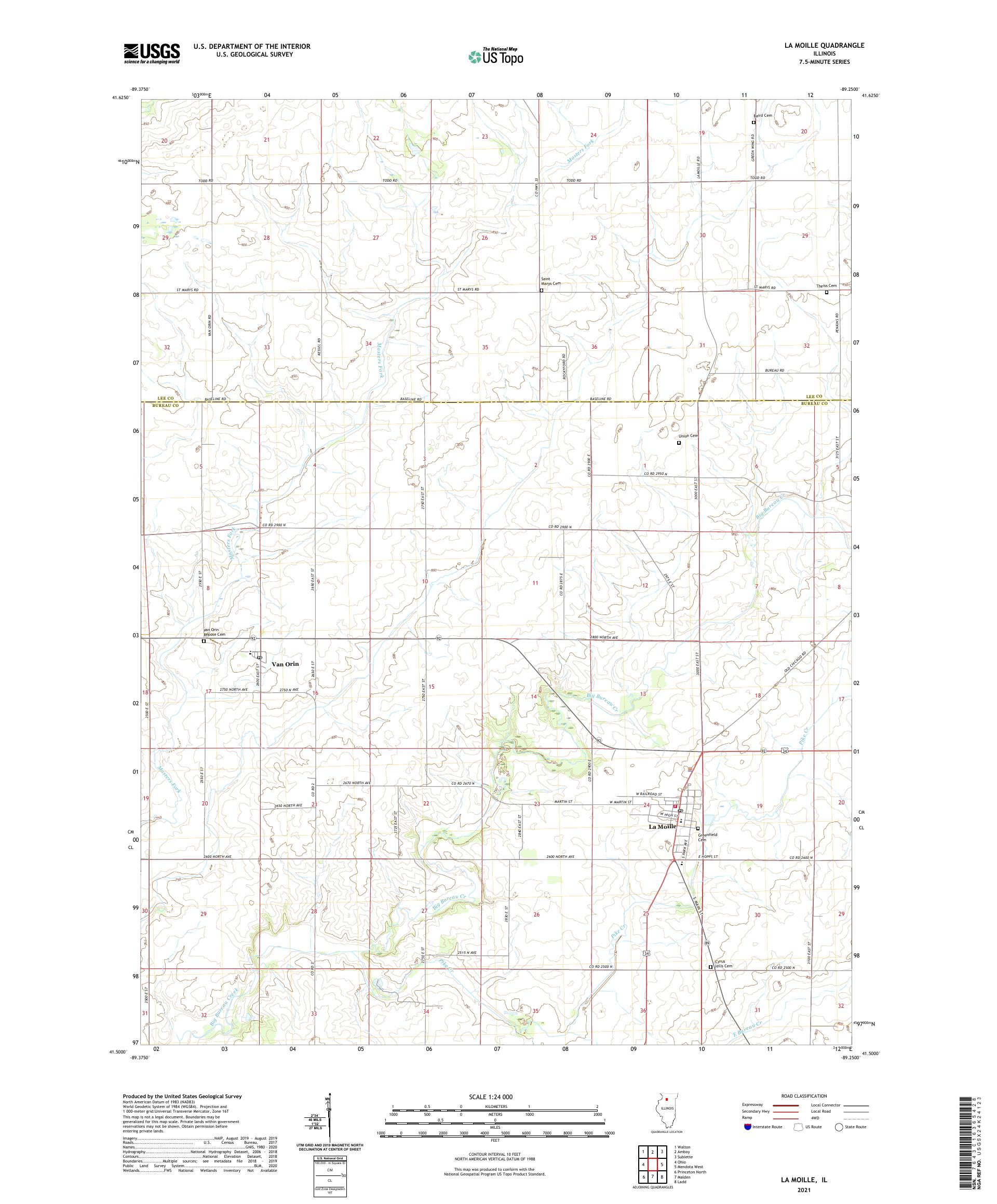 La Moille Illinois US Topo Map – MyTopo Map Store