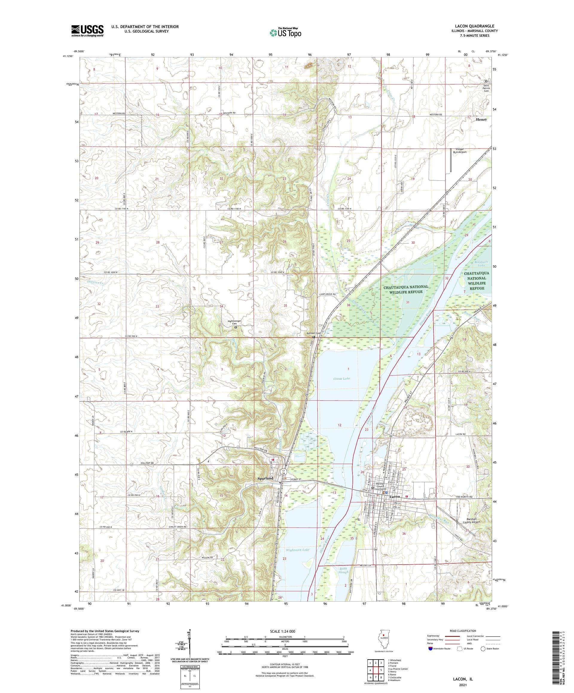Lacon Illinois US Topo Map – MyTopo Map Store