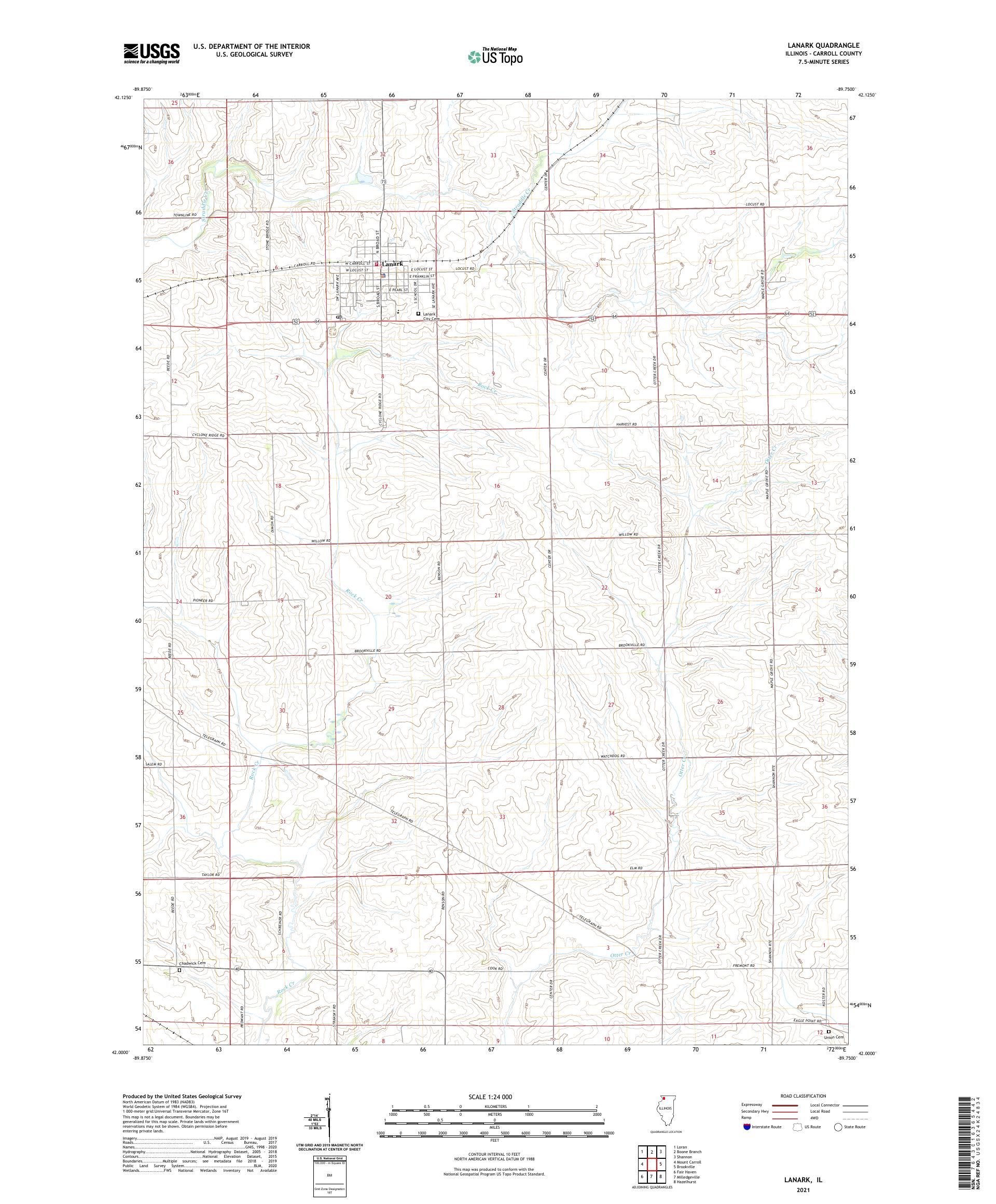 Lanark Illinois US Topo Map – MyTopo Map Store