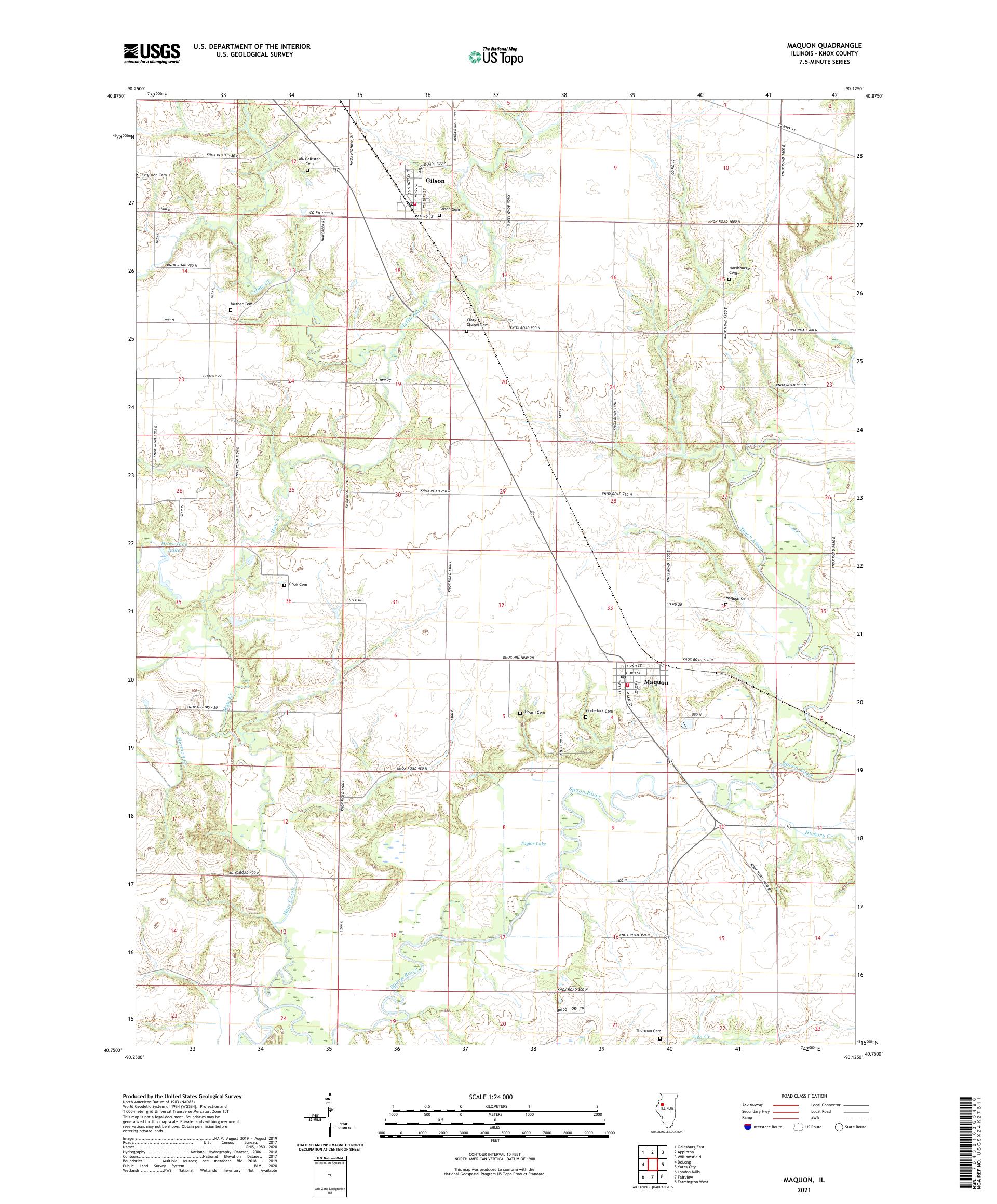 Maquon Illinois US Topo Map – MyTopo Map Store