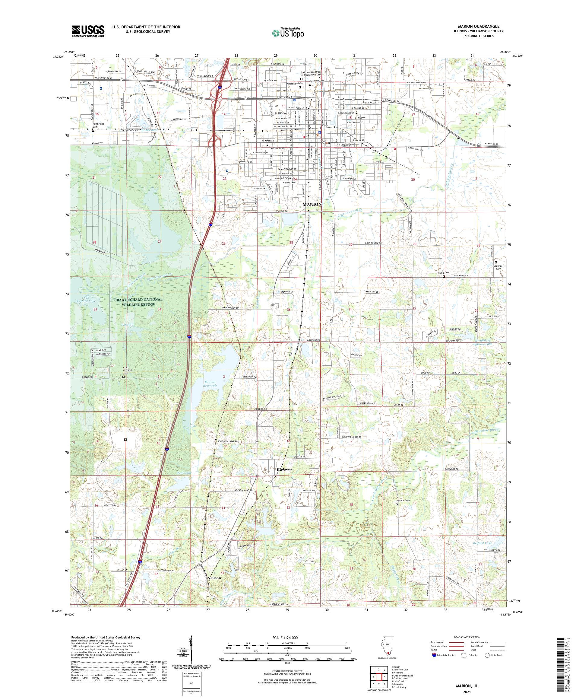 Marion Illinois US Topo Map – MyTopo Map Store