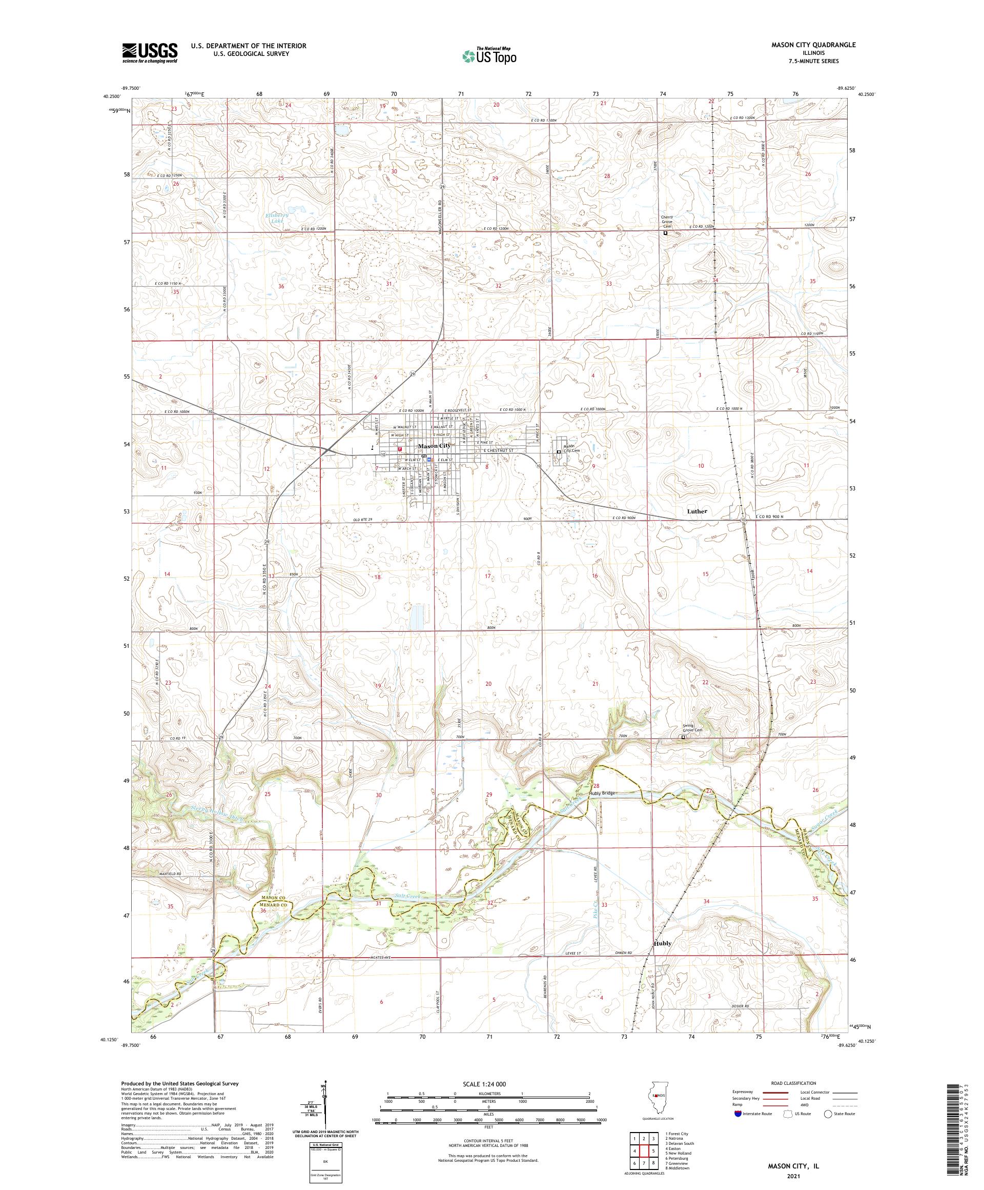 Mason City Illinois US Topo Map – MyTopo Map Store
