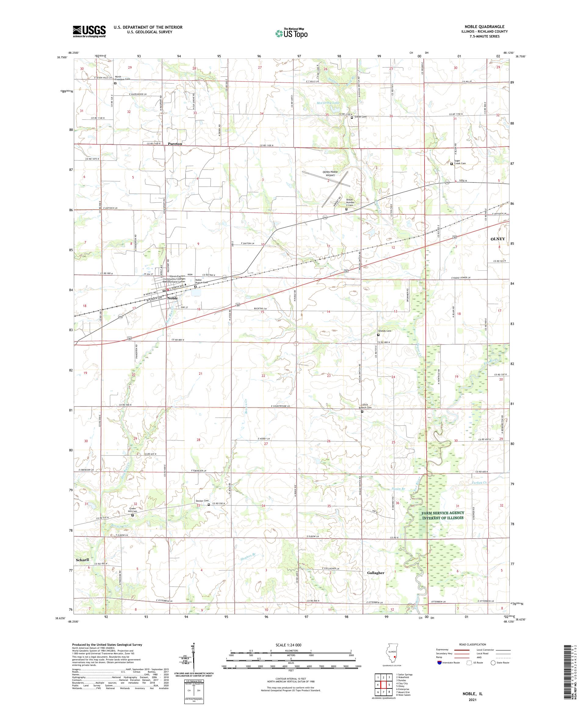 Noble Illinois US Topo Map – MyTopo Map Store