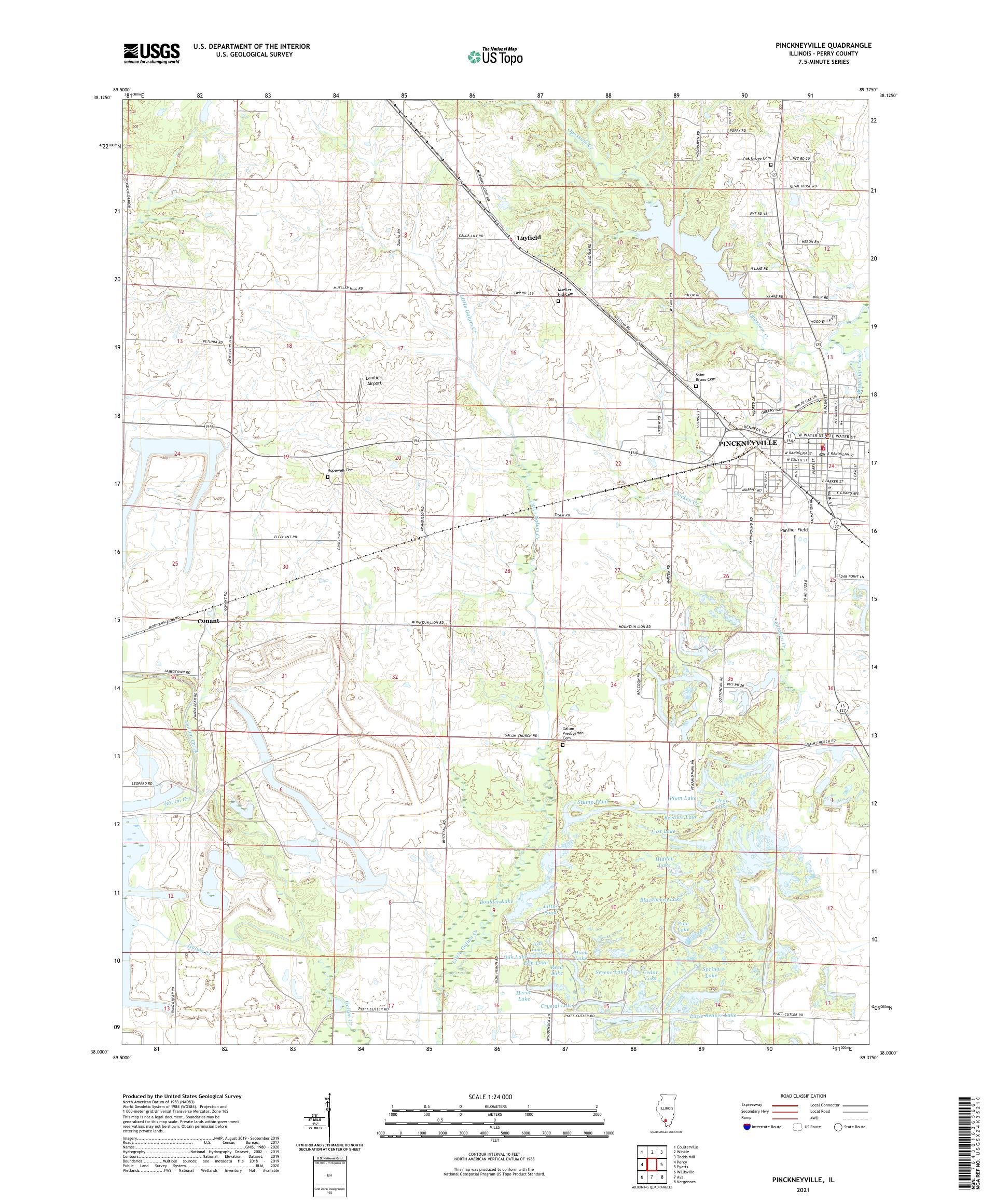 Pinckneyville Illinois US Topo Map – MyTopo Map Store