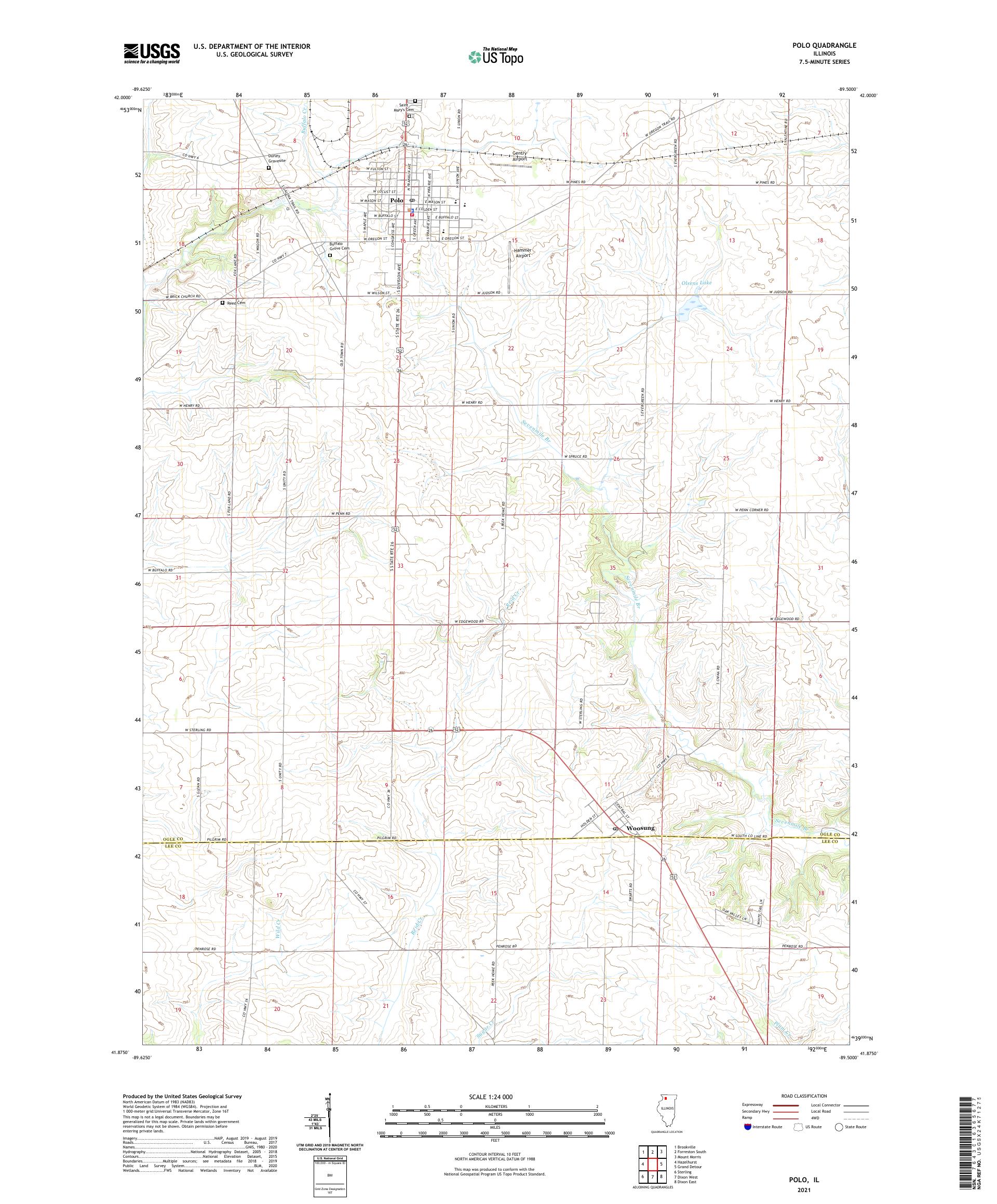 Polo Illinois US Topo Map – MyTopo Map Store