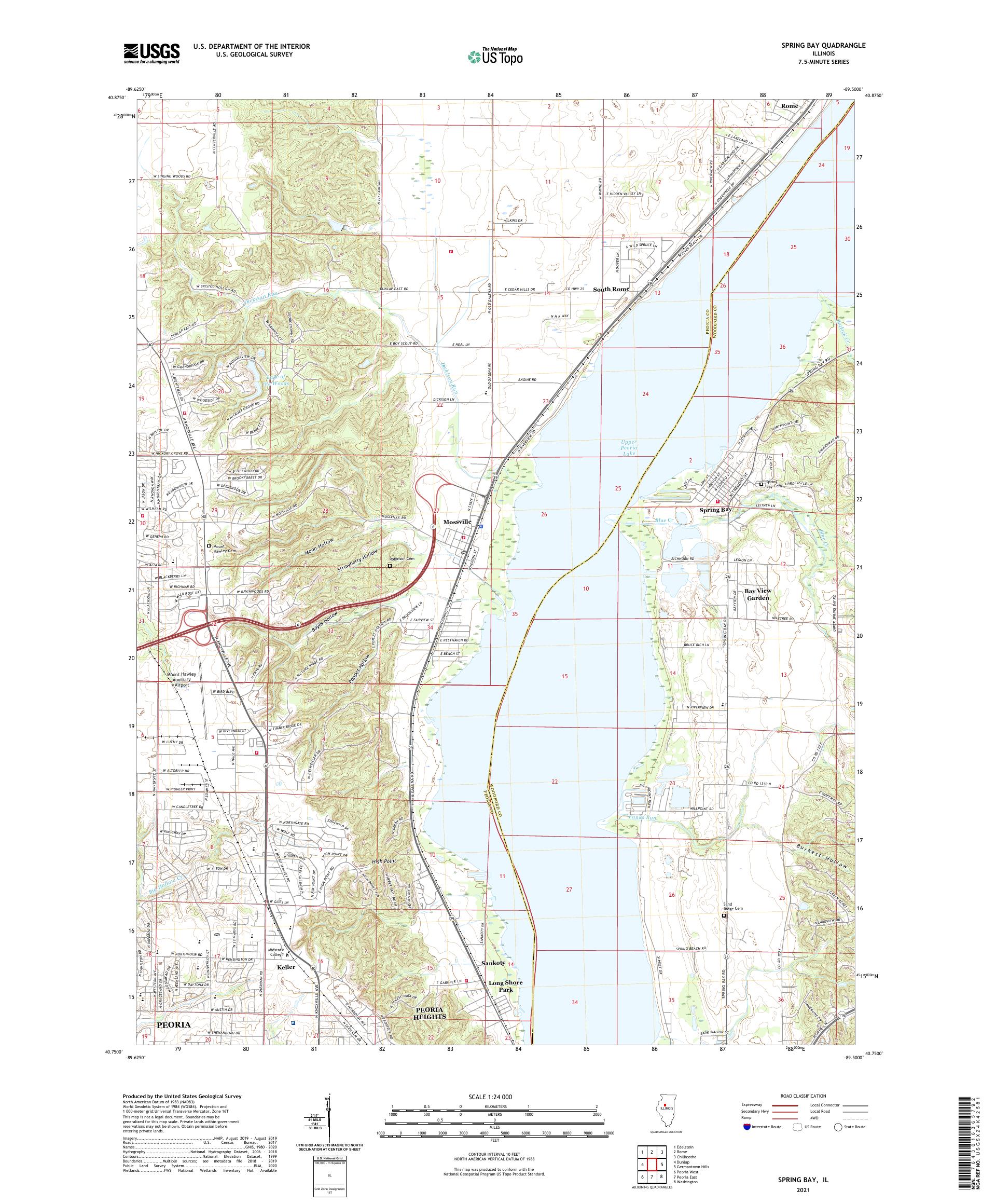 Spring Bay Illinois US Topo Map – MyTopo Map Store