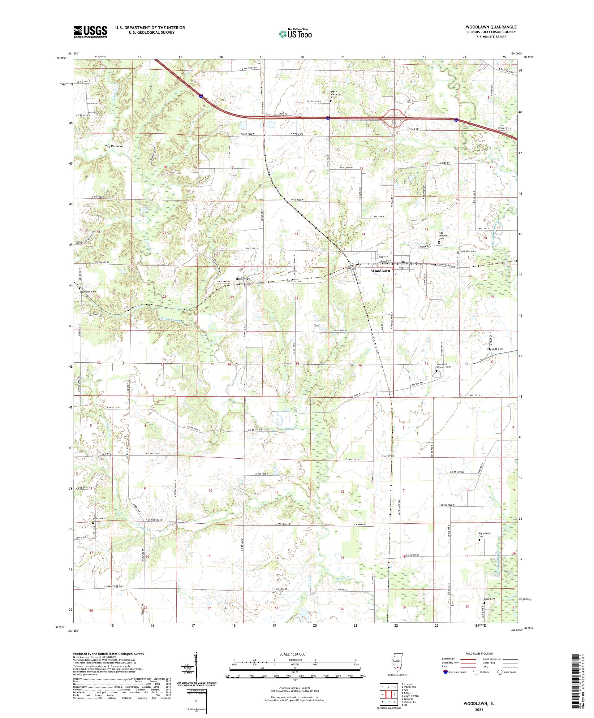 Woodlawn Illinois US Topo Map – MyTopo Map Store