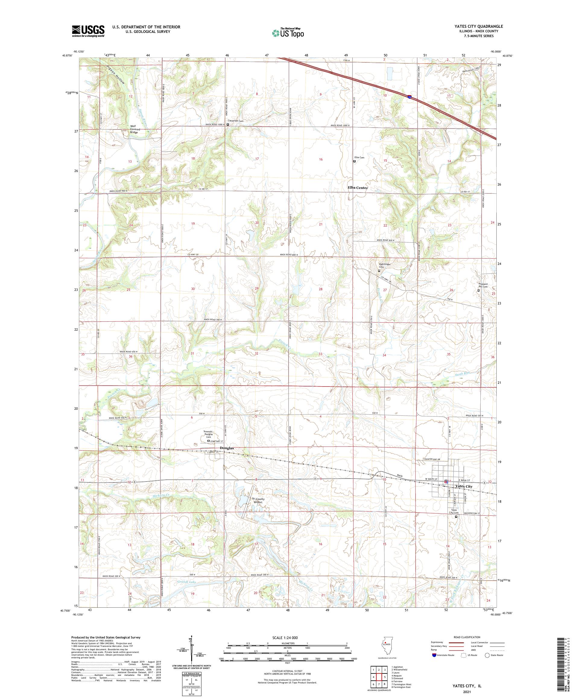 Yates City Illinois US Topo Map – MyTopo Map Store
