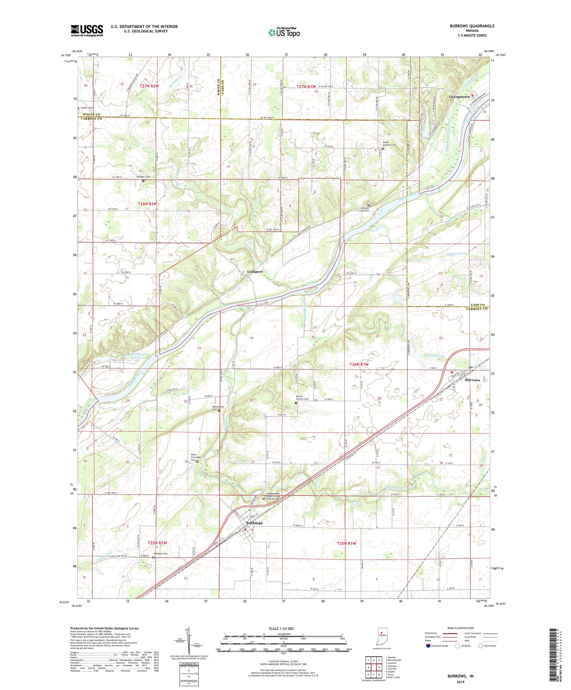 Burrows Indiana US Topo Map – MyTopo Map Store
