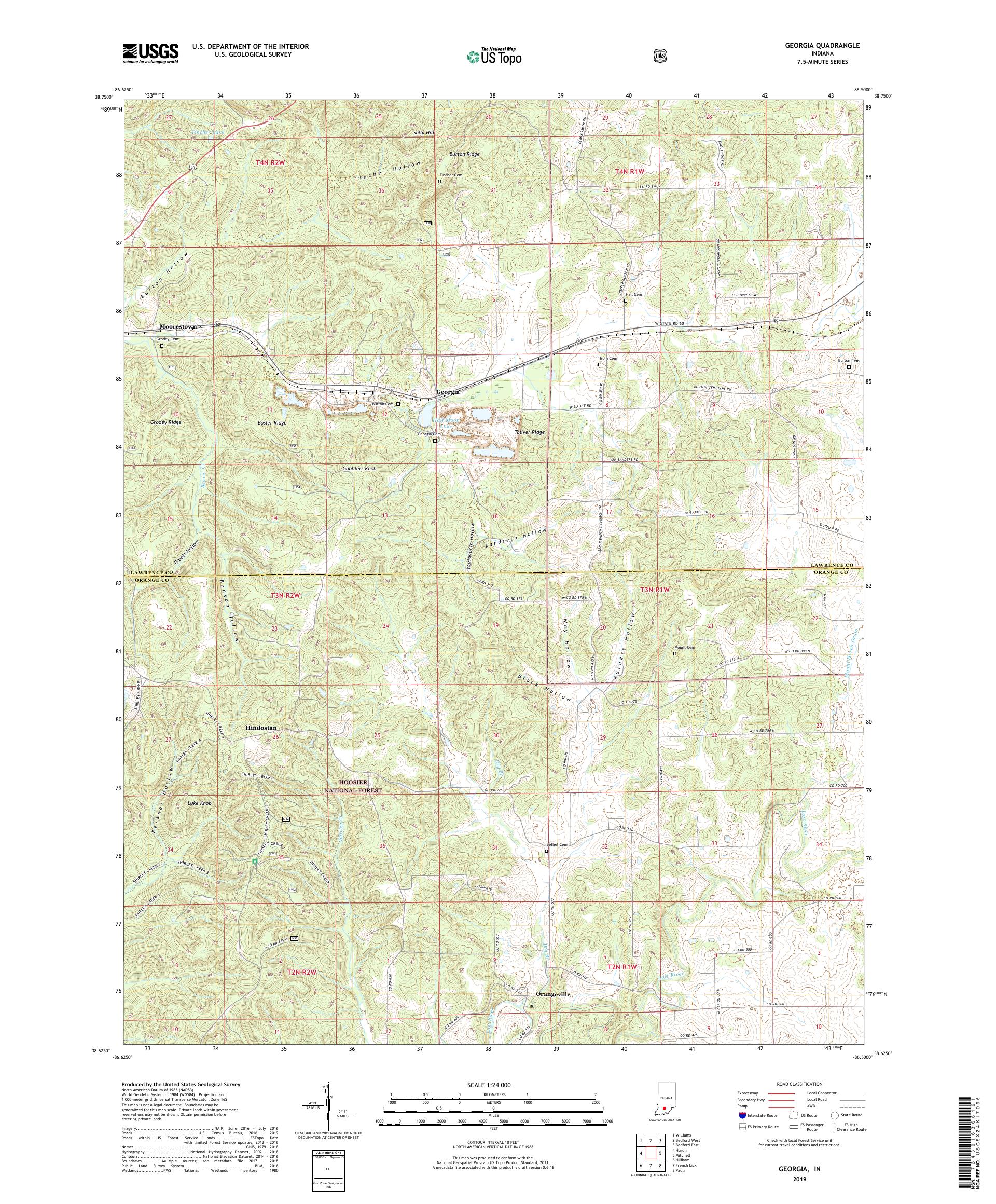 Georgia Indiana US Topo Map – MyTopo Map Store