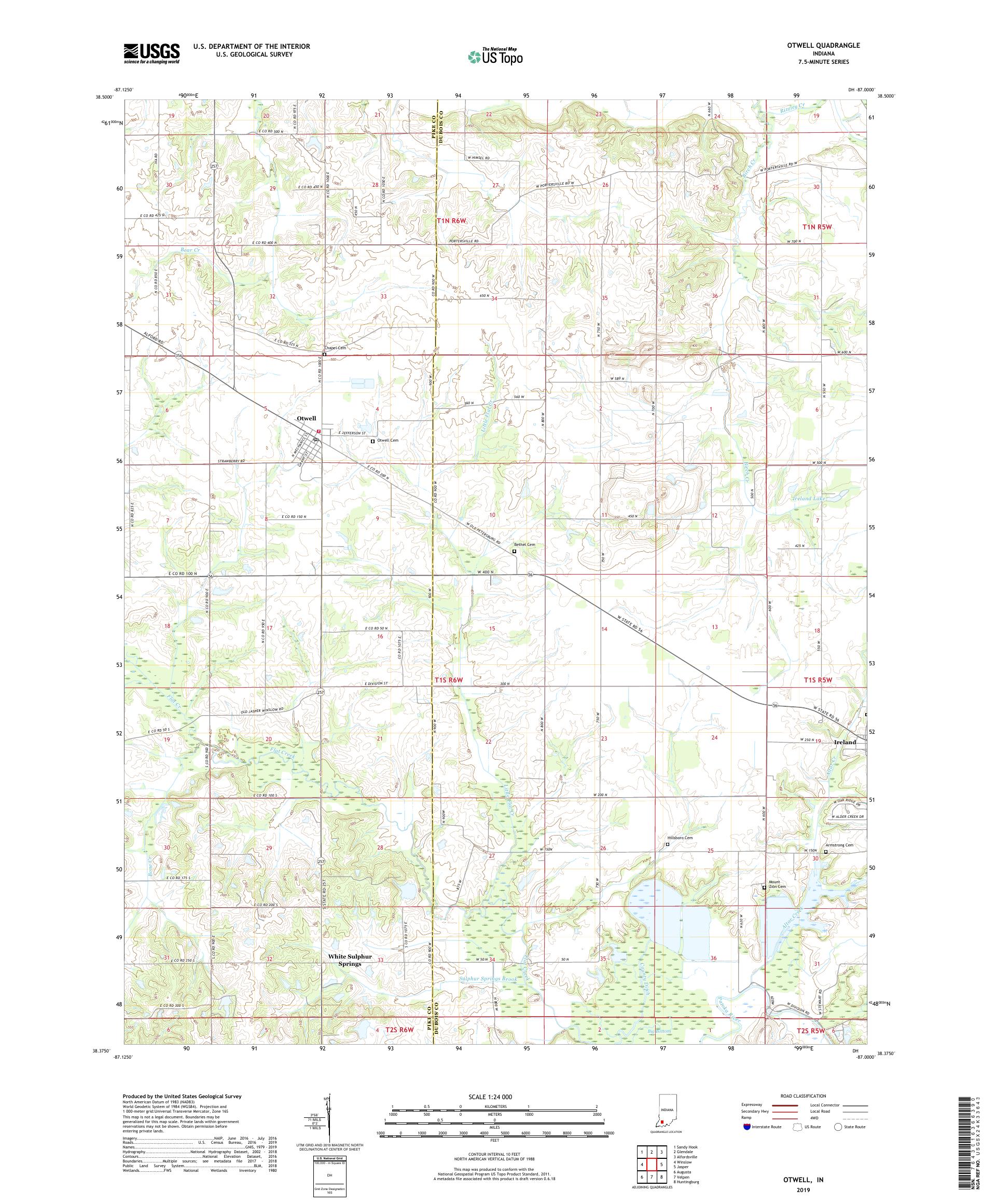 Otwell Indiana US Topo Map – MyTopo Map Store