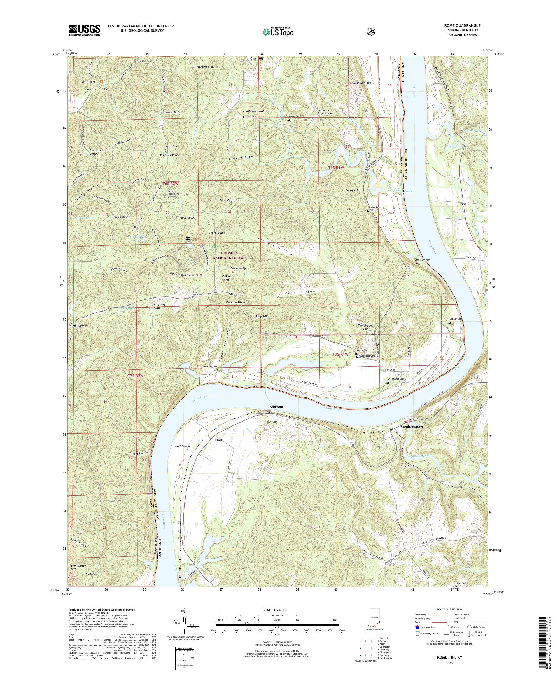 Rome Indiana US Topo Map – MyTopo Map Store