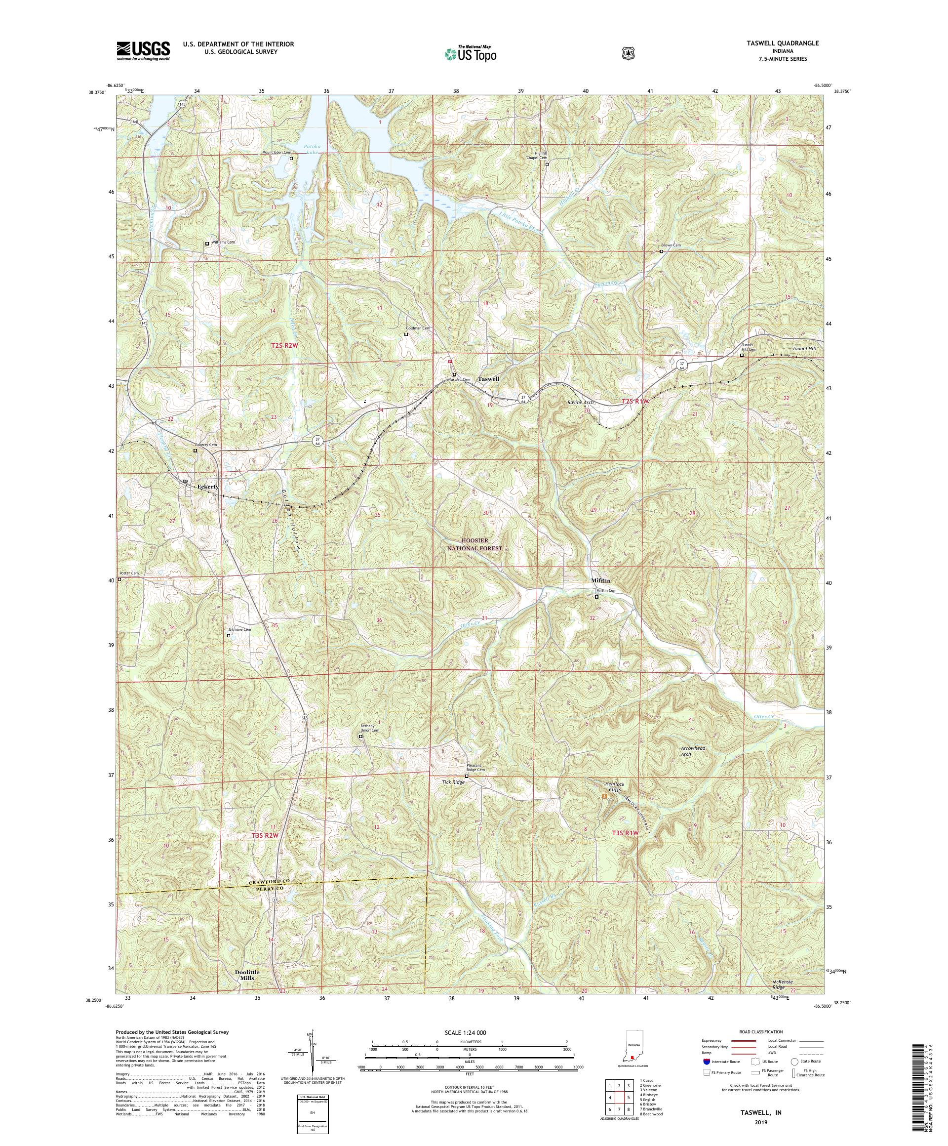 Taswell Indiana US Topo Map – MyTopo Map Store