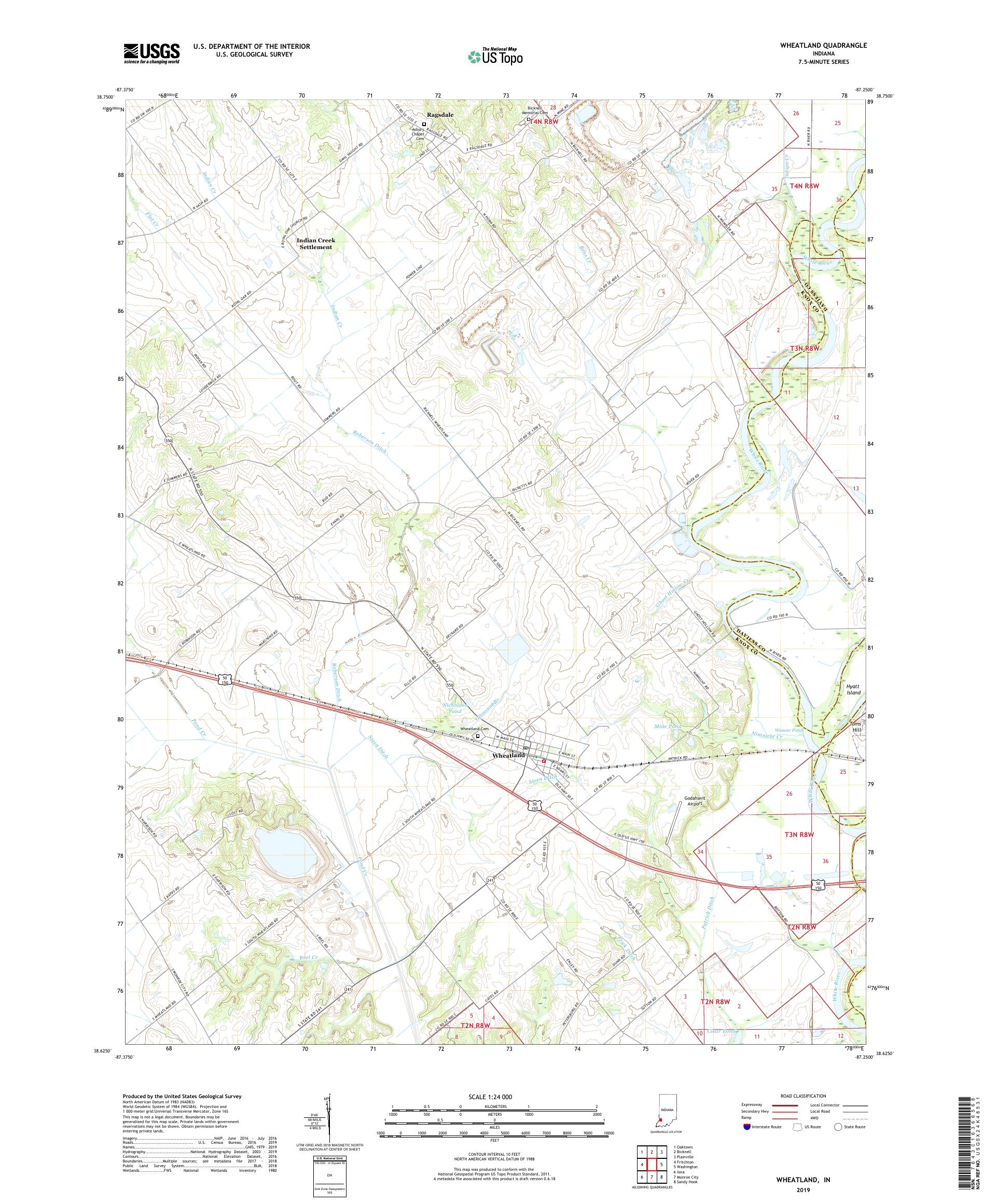 Wheatland Indiana US Topo Map – MyTopo Map Store